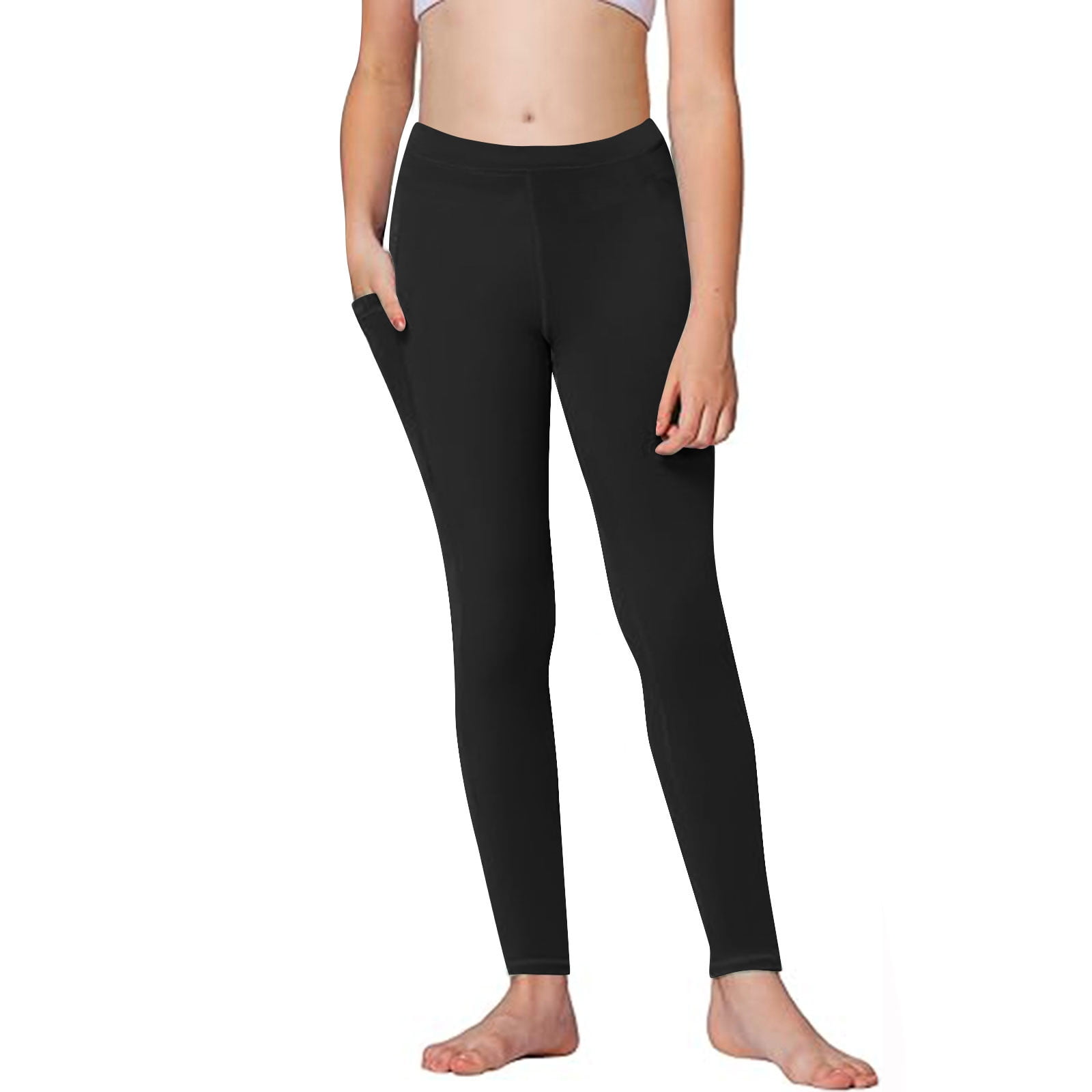 HaiMao Girl's High Waist Yoga Pants Clearance with Large Side Pockets ...