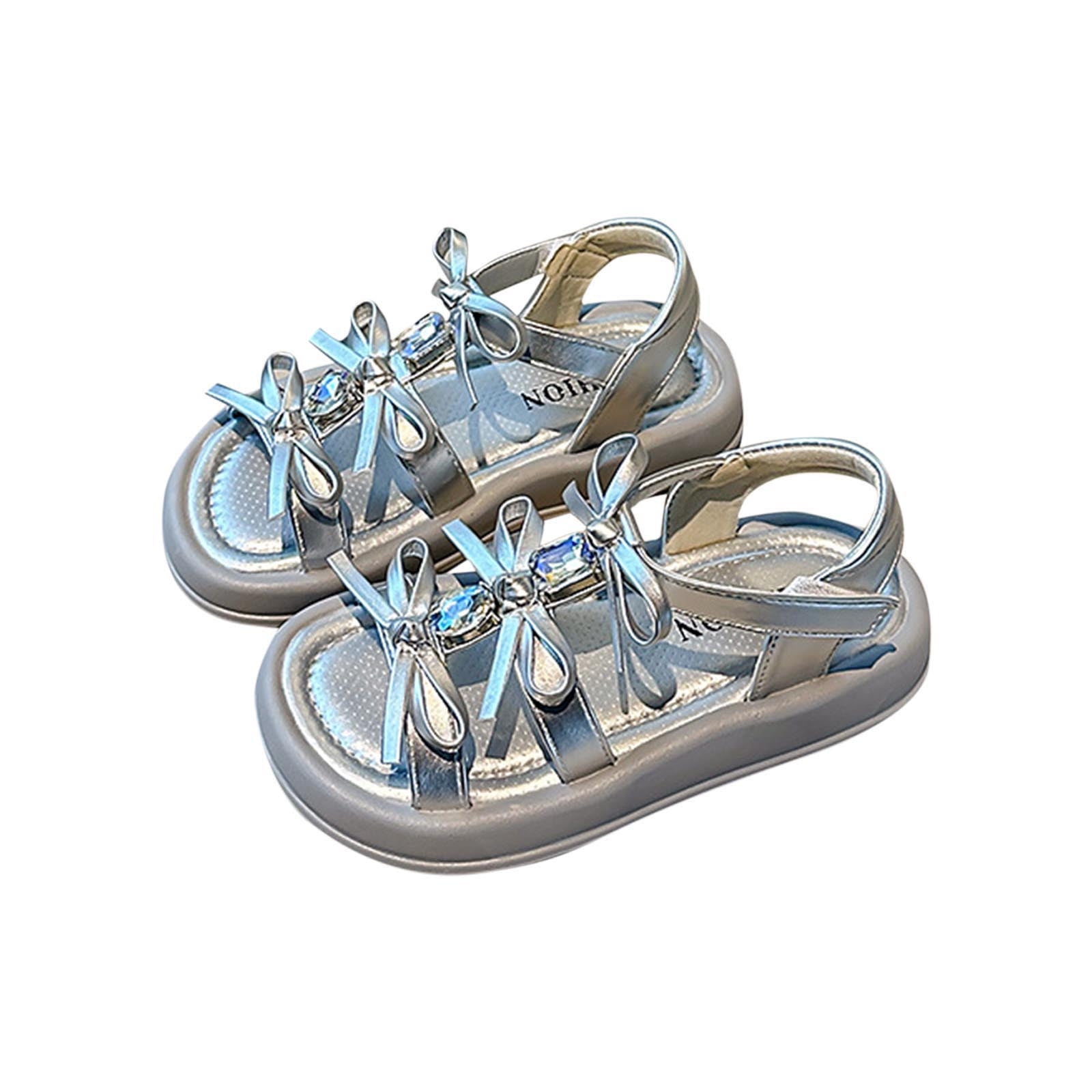 HaiMao Girls Flower Rhinestone Flats Sandals Clearance Dress Beach ...