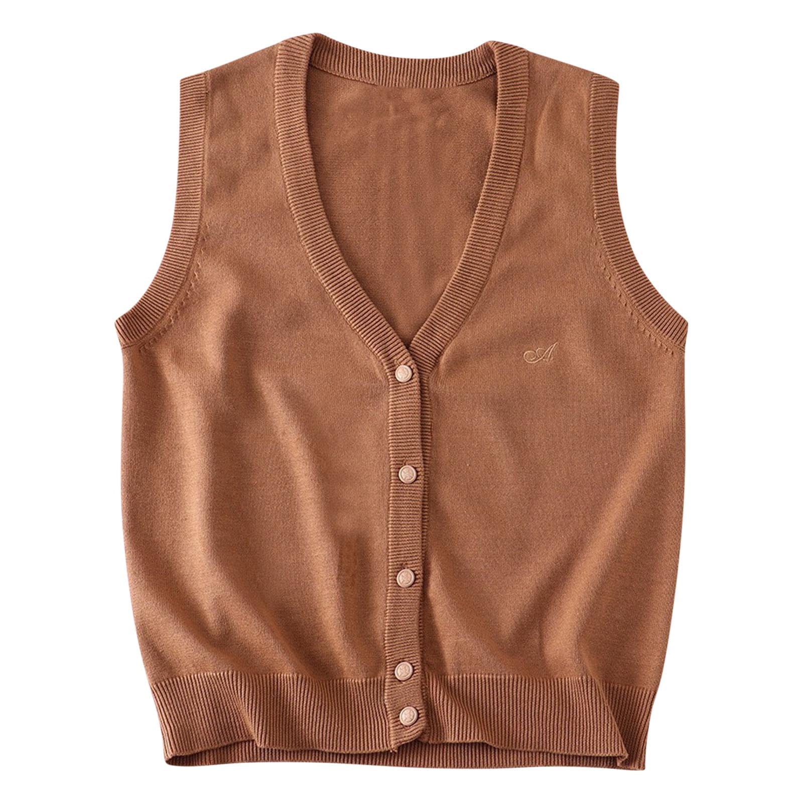 HaiMao Kid's Button Front Vest V Neck Sleeveless Knit Sweater Vest ...