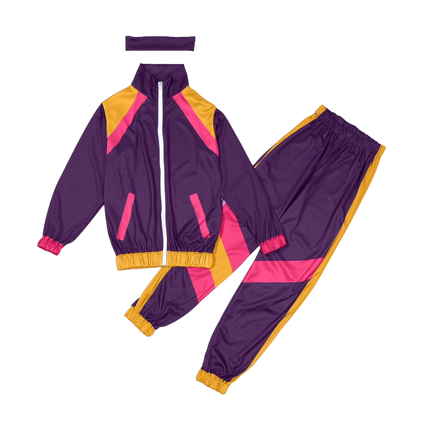 Hinvhai Kids 80s Tracksuit Hip Hop Costume Retro Sportswear Sets 80s ...