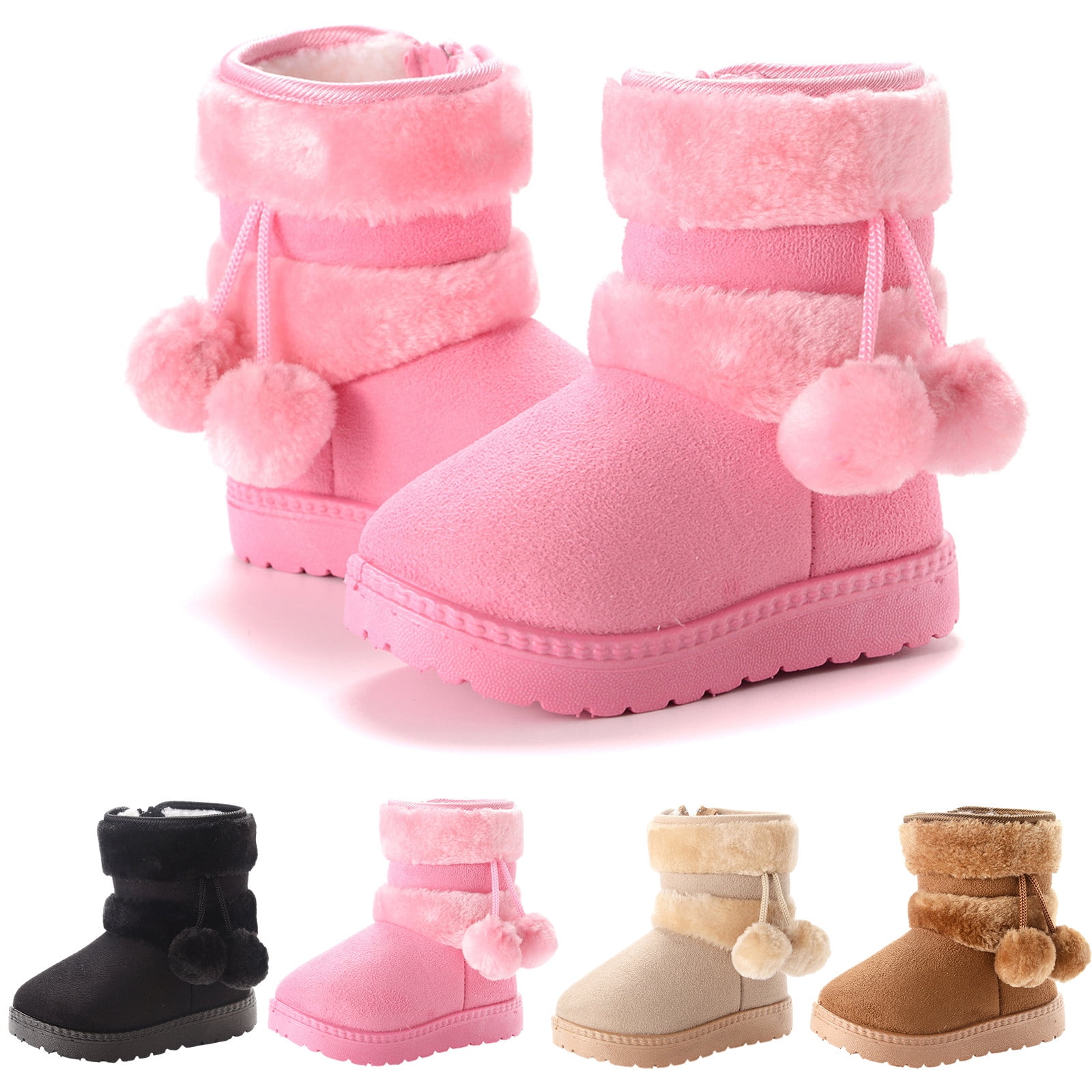 HaiMao Kids Girls Boys Winter Warm Boots Clearance Suede Lightweight ...