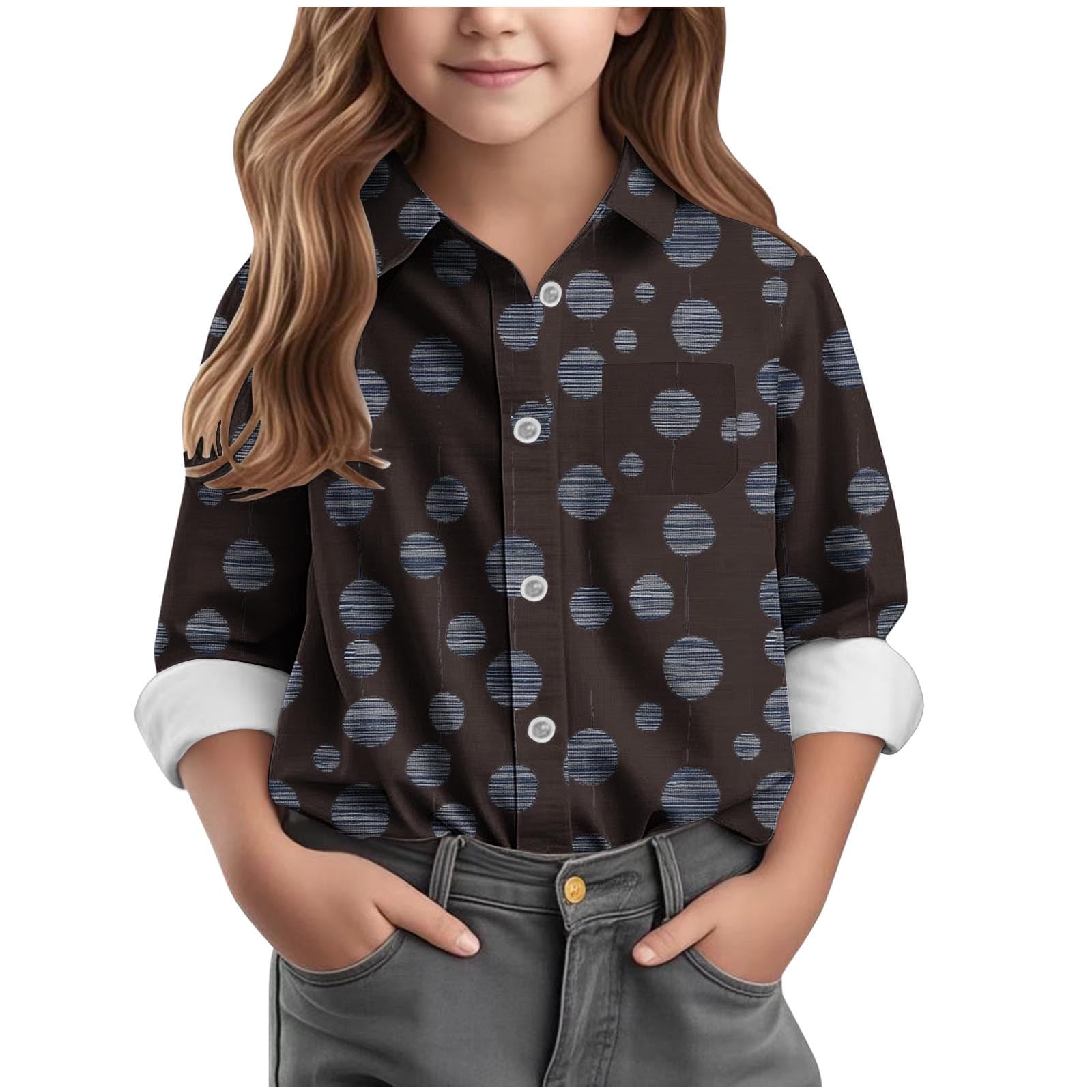 HaiMao Kids Tops Clearance Summer Casual Polka Dot Print Long Sleeve ...