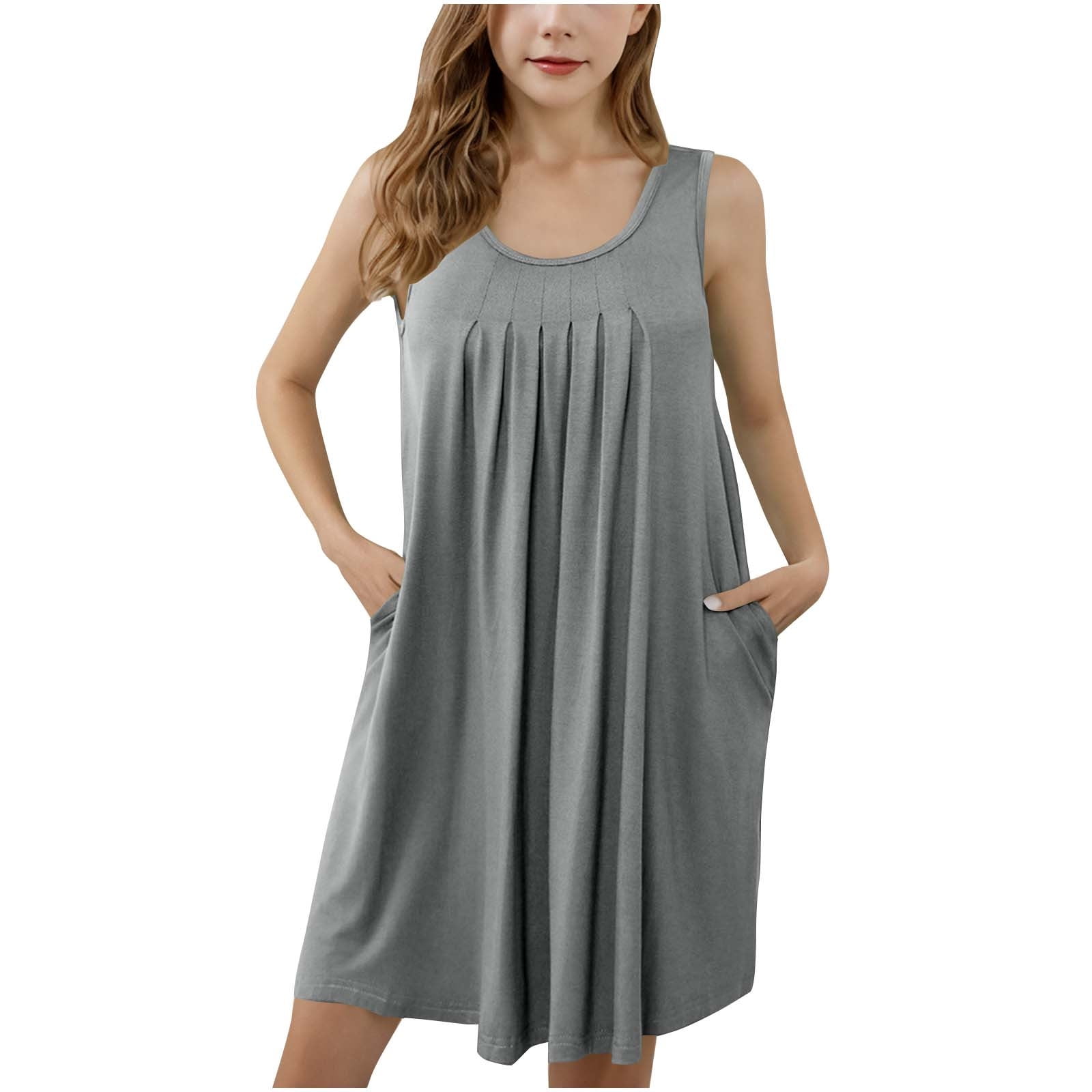 HaiMao Summer Beach Dresses for Girl Clearance Casual Sleeveless ...