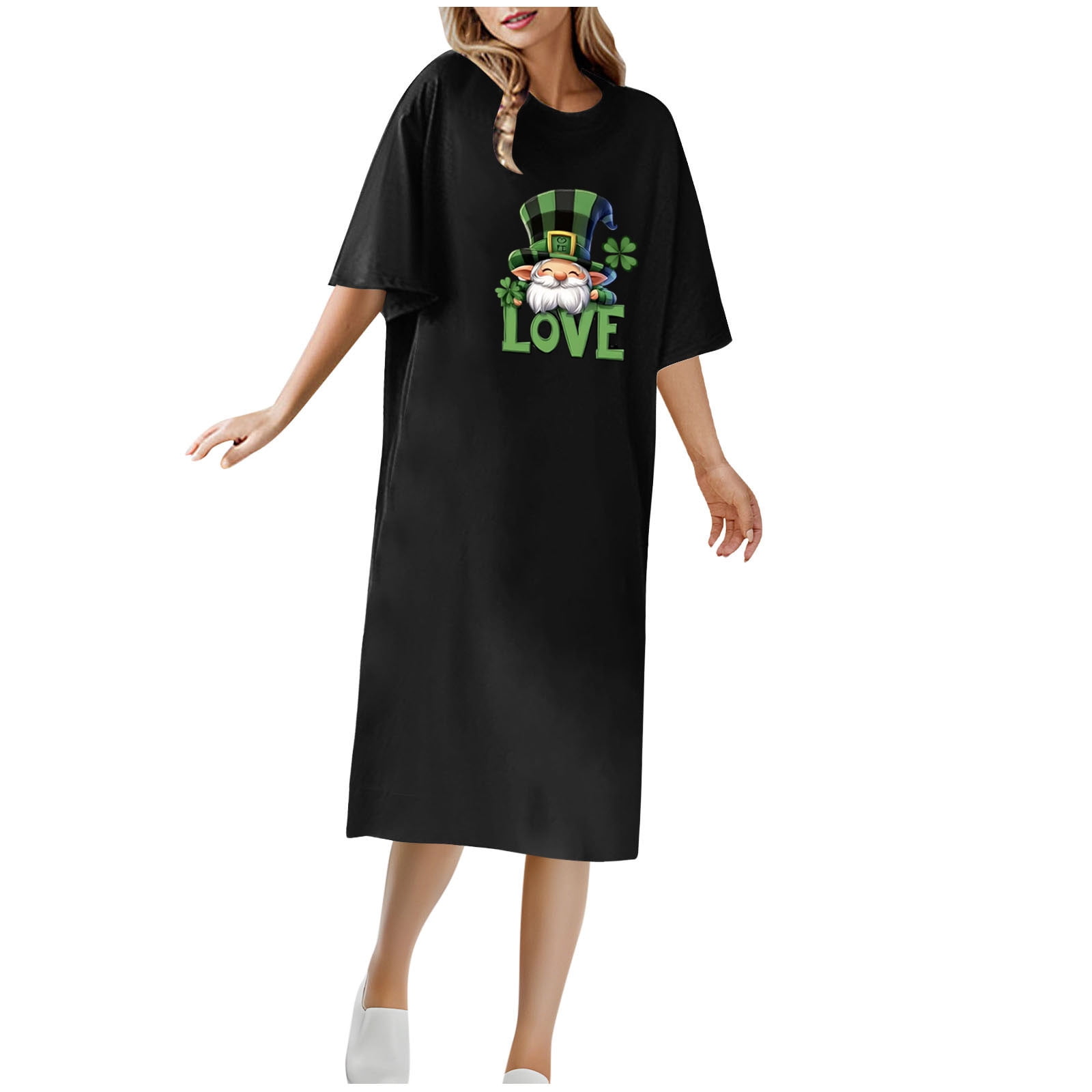 HaiMao Women Casual Short T Shirt Dress Clearance Short Sleeve St ...