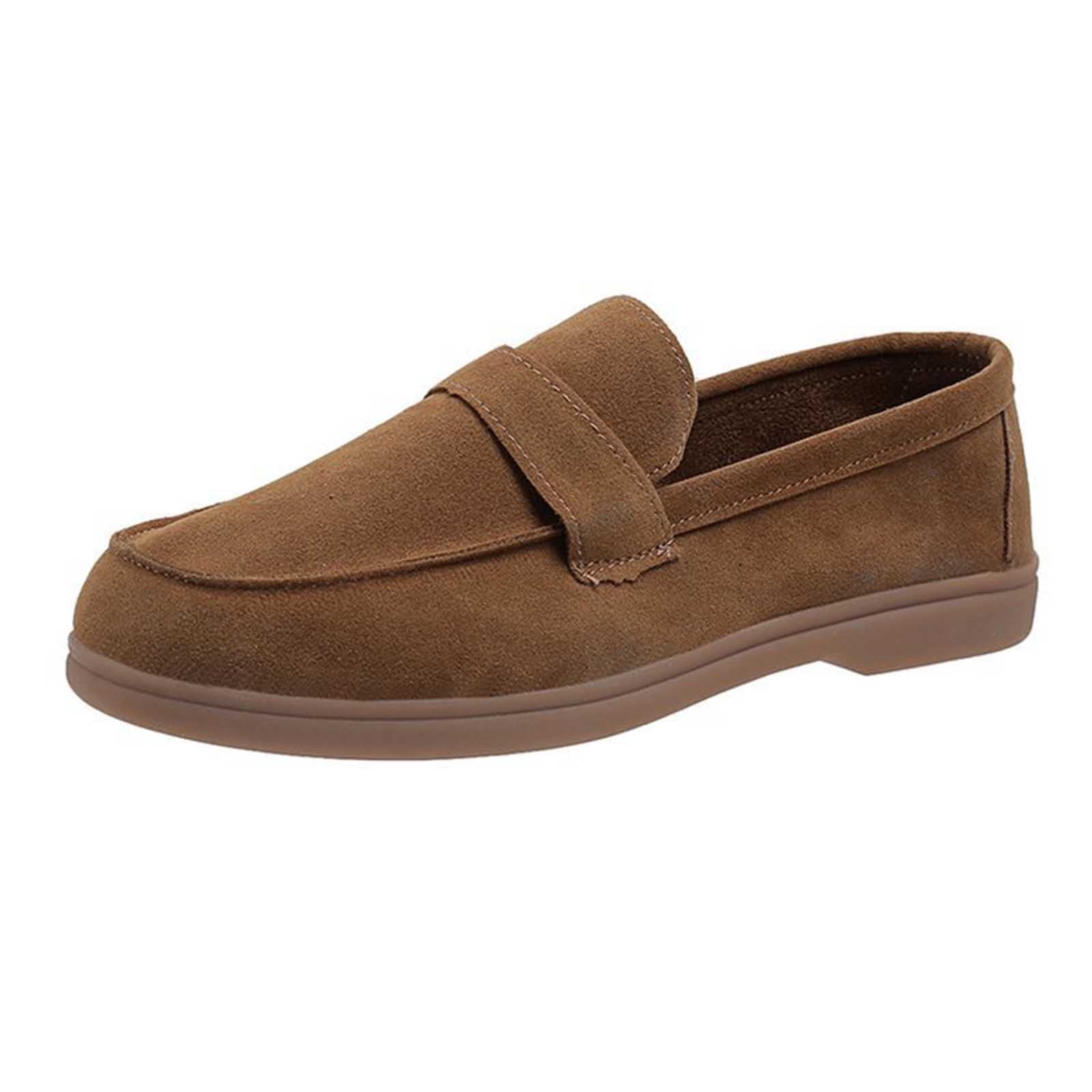 Hinvhai Women's Suede Loafer Shoes Comfortable Flat Penny Loafer office ...