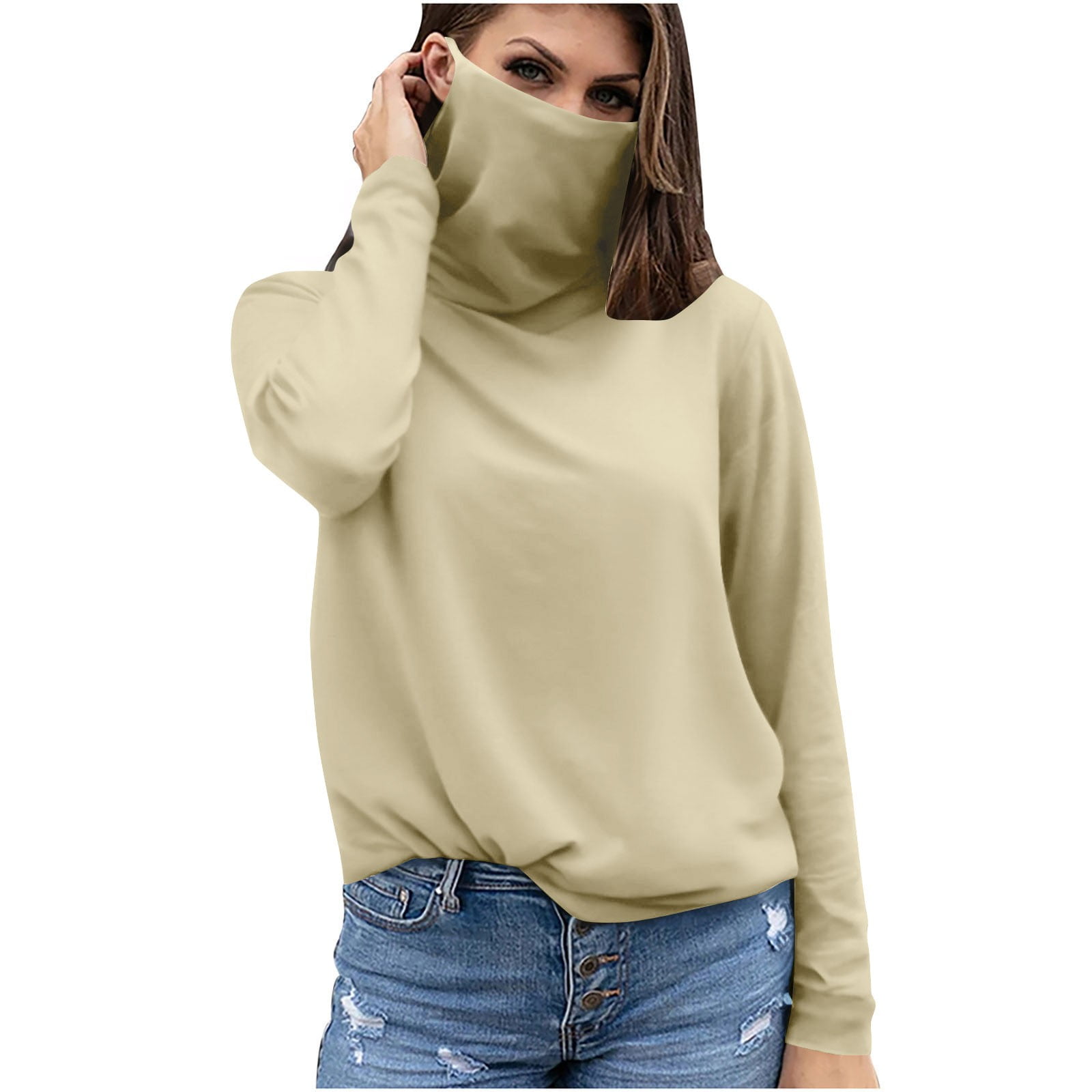 HaiMao Womens Sun Shirts with Face Mask Long Sleeve UV Protection ...