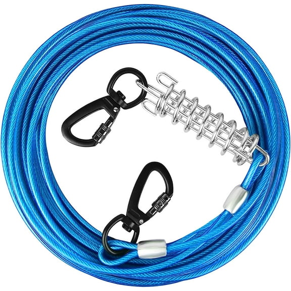 HaiYUAN Dog Tie Out Cable 10/15/20/30FT Dog Run Cable Orange/Grey Tie ...