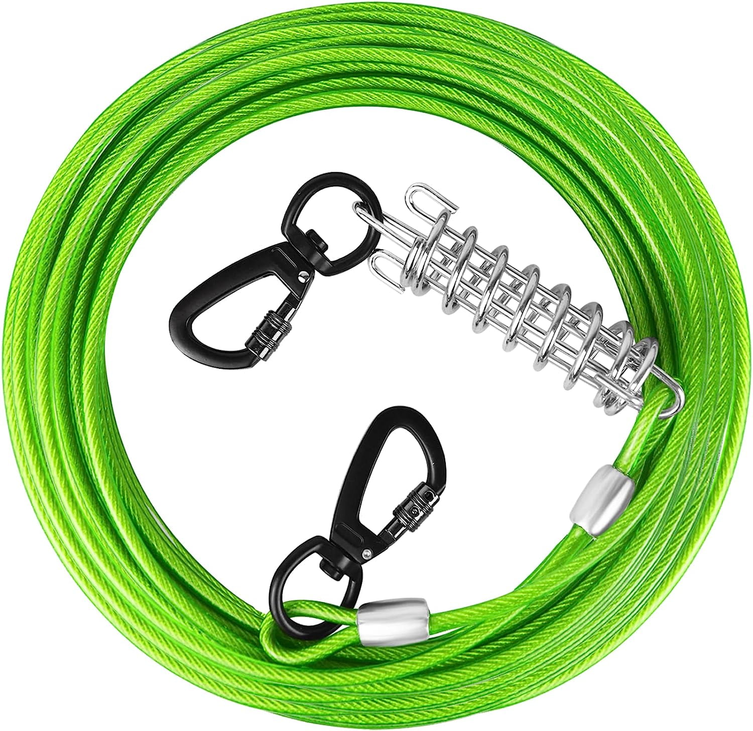 HaiYUAN Dog Tie Out Cable 10/15/20/25/30 FT Dog Runner for Yard Steel ...
