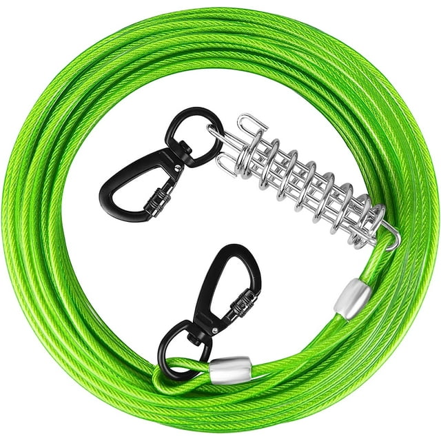 HaiYUAN Dog Tie Out Cable 10/15/20/25/30 FT Dog Runner for Yard Steel ...