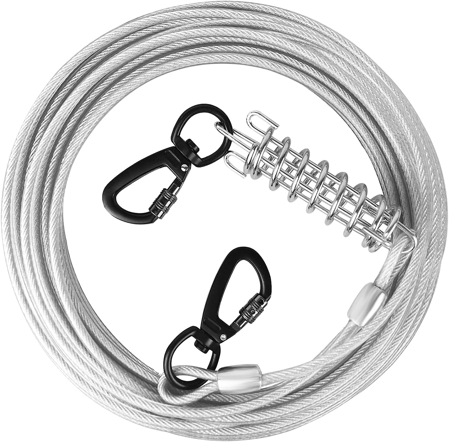 HaiYUAN Dog Tie Out Cable 10/15/20/25/30 FT Dog Runner for Yard Steel ...