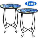 Haibin 2 Pack Outdoor Side Table, 15 inch high Small Patio Outdoor ...