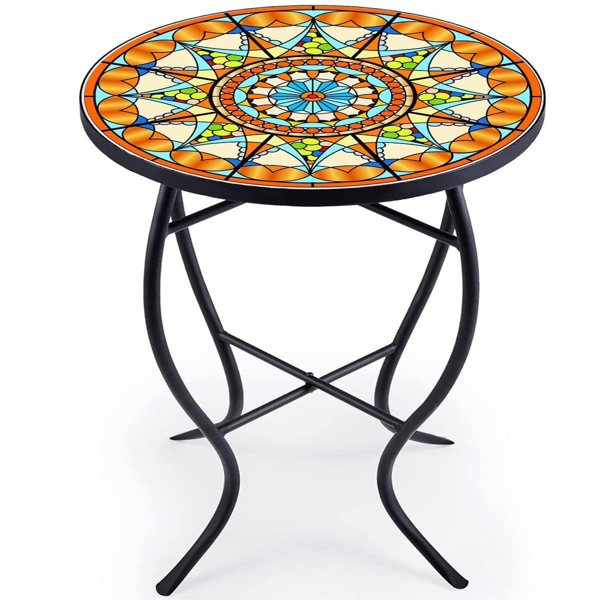 Haibin Outdoor Indoor Side Table, 21 inch Round Patio Side Table for ...