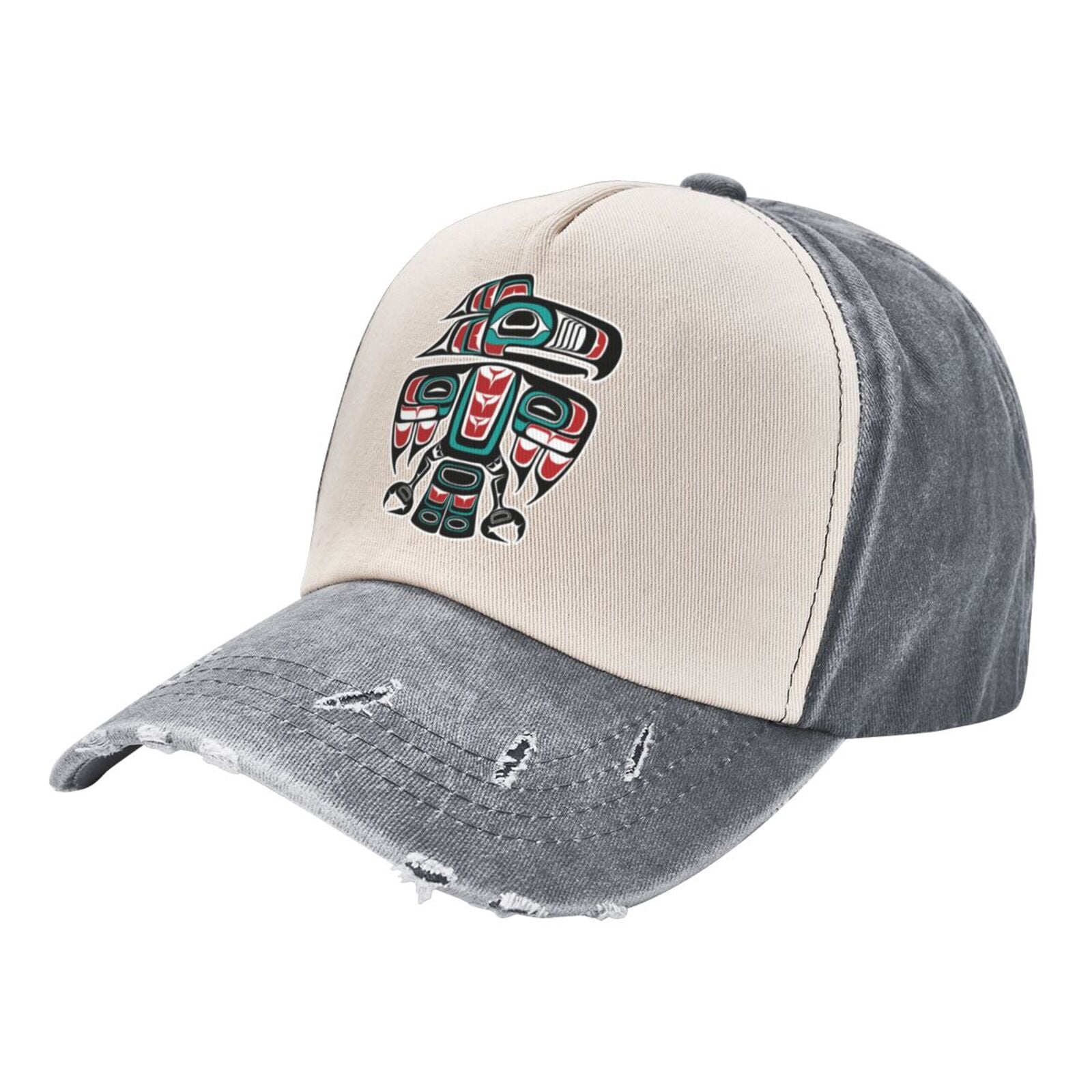 Haida Tlingit Native Raven Totem Baseball Cap Vintage Denim Adjustable ...