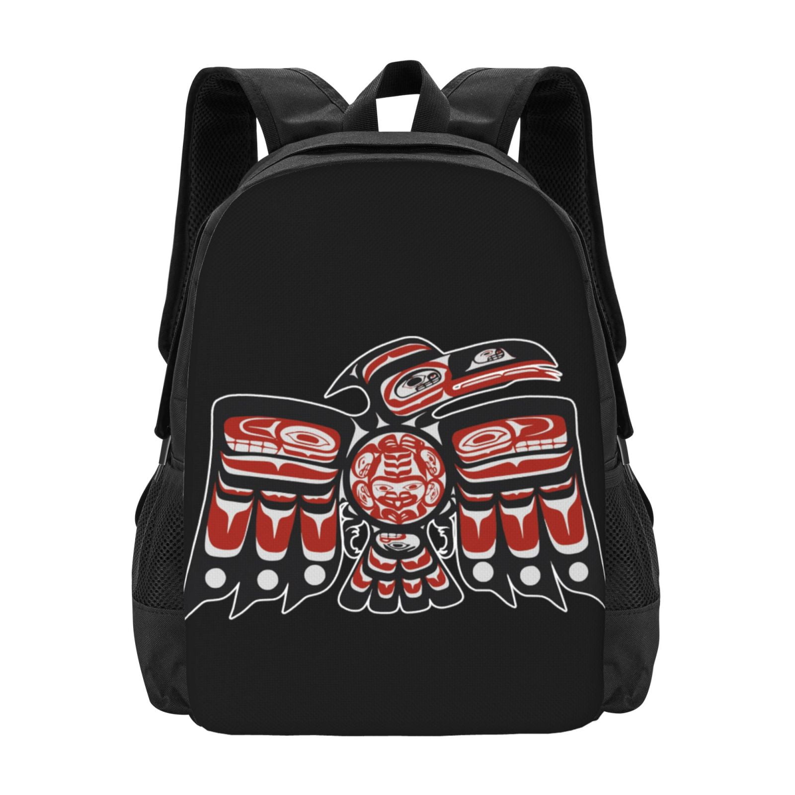 Haida Tlingit Native Raven Totem Black Backpack for Women Men Laptop ...