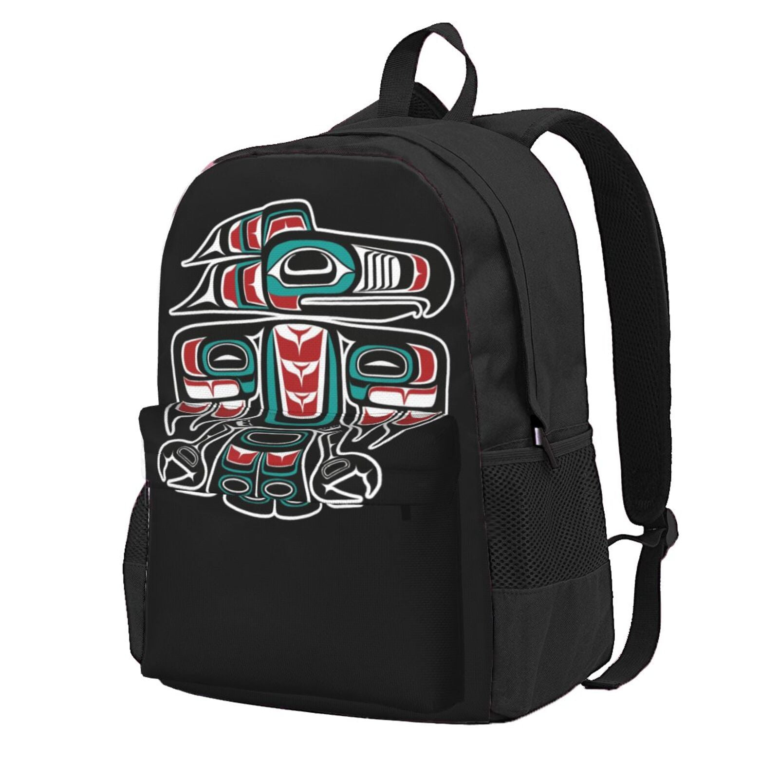 Haida Tlingit Native Raven Totem Black Backpack for Women Men Laptop ...