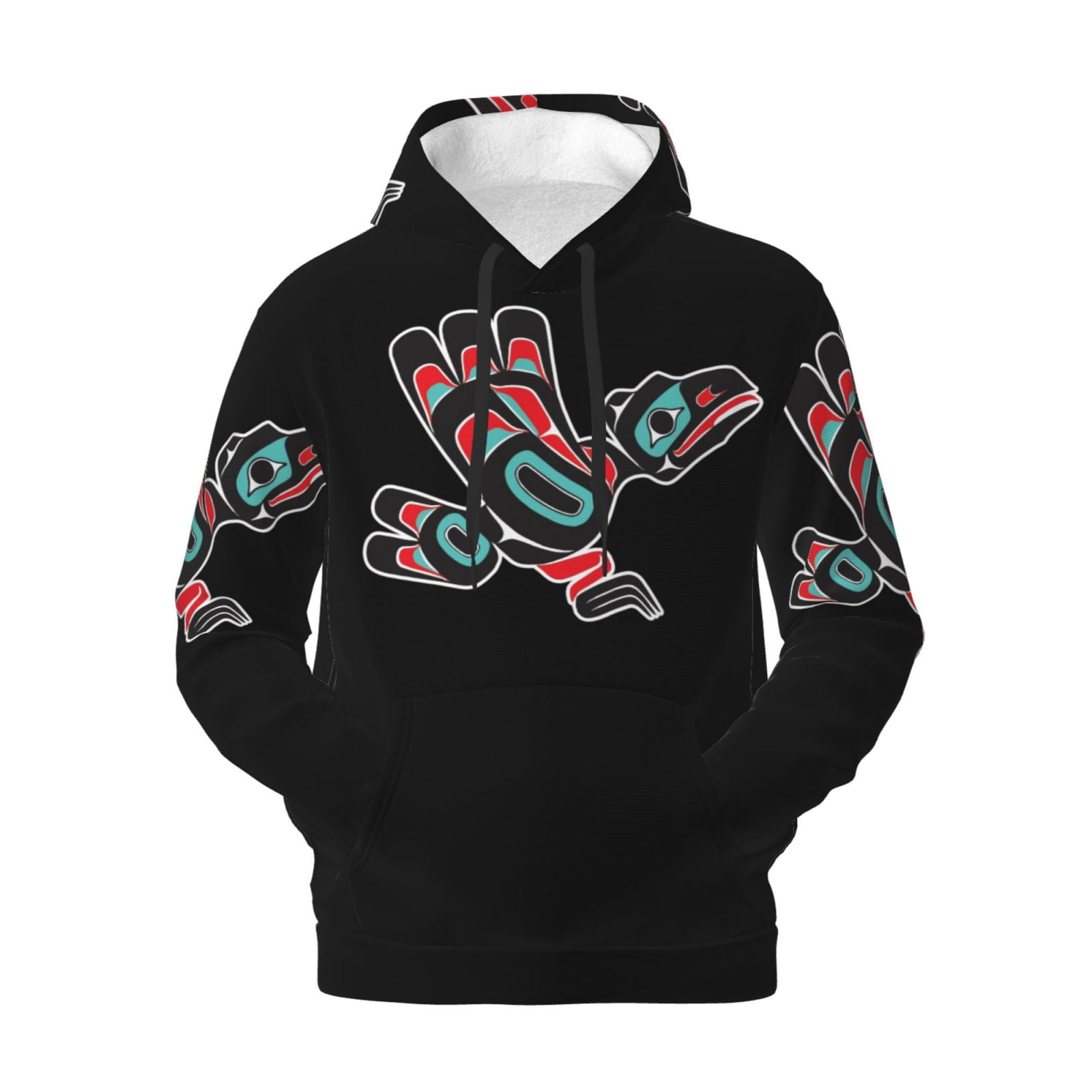 Haida Tlingit Native Raven Totem Hoodie Long Sleeve for Men Casual ...