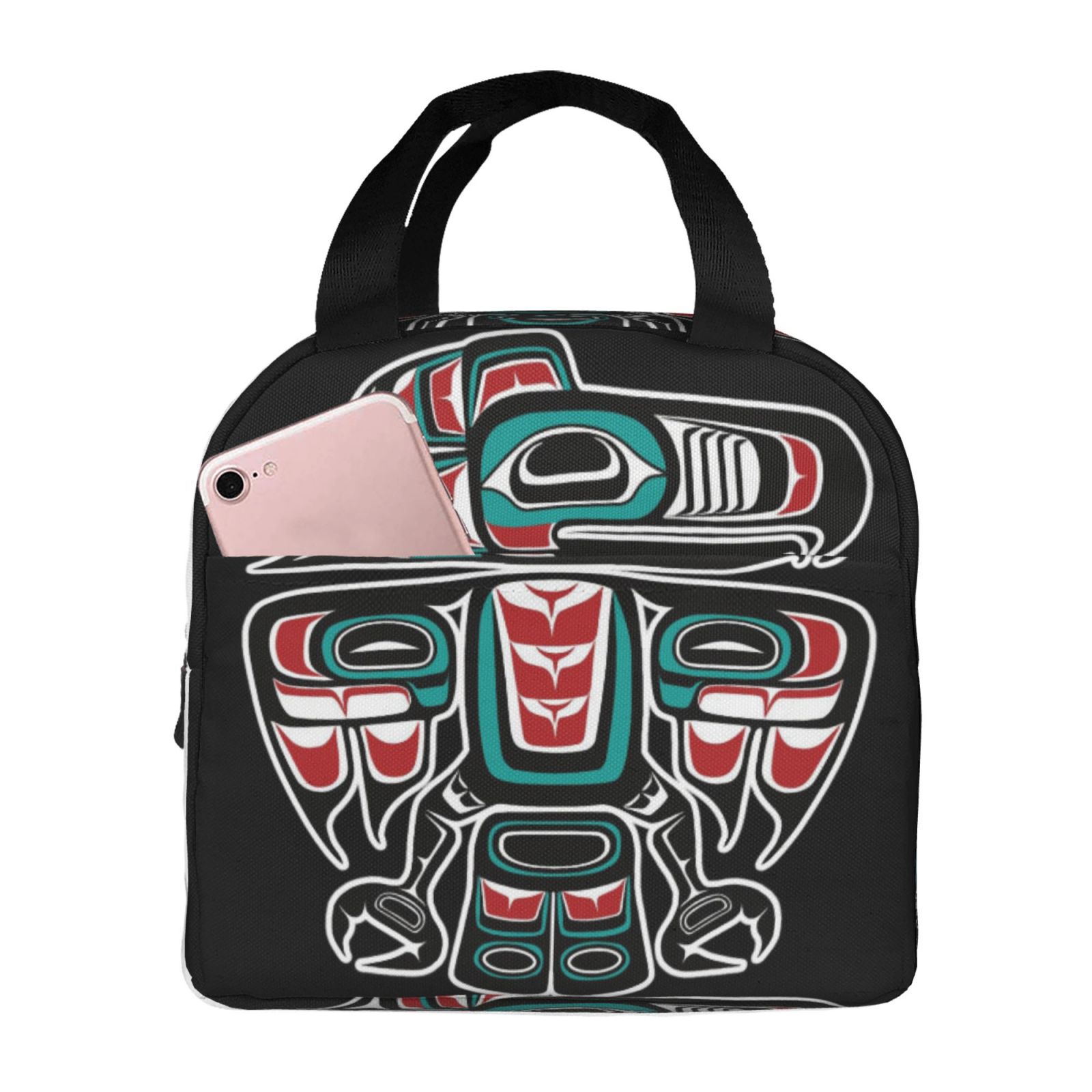 Haida Tlingit Native Raven Totem Lunch Bag Insulated Lunch Box for ...