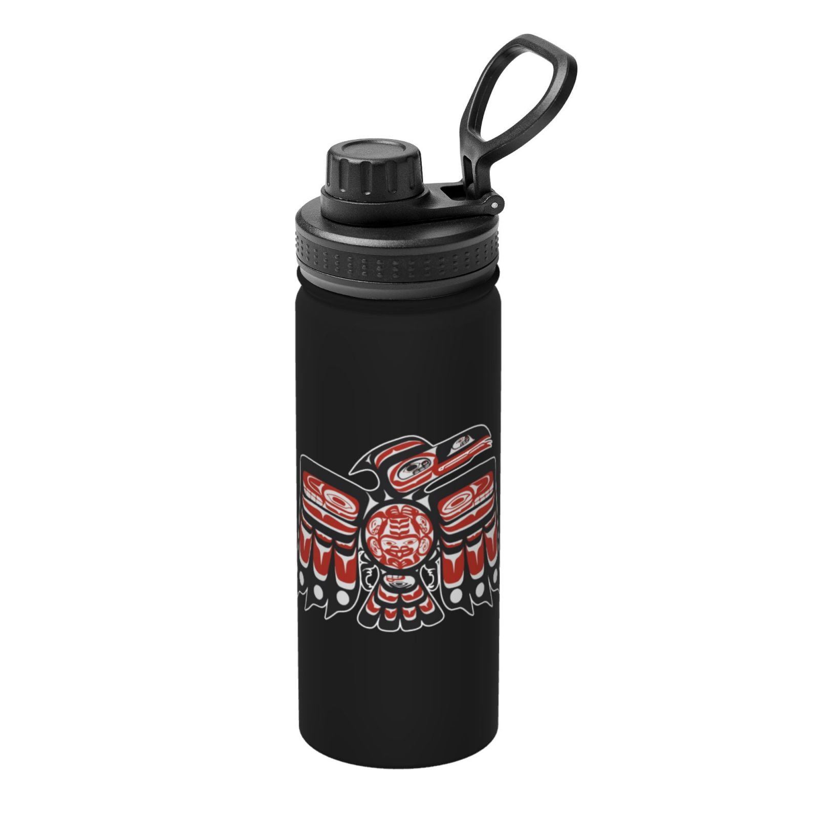 Haida Tlingit Native Raven Totem Sports Insulated Water Bottle 18OZ ...