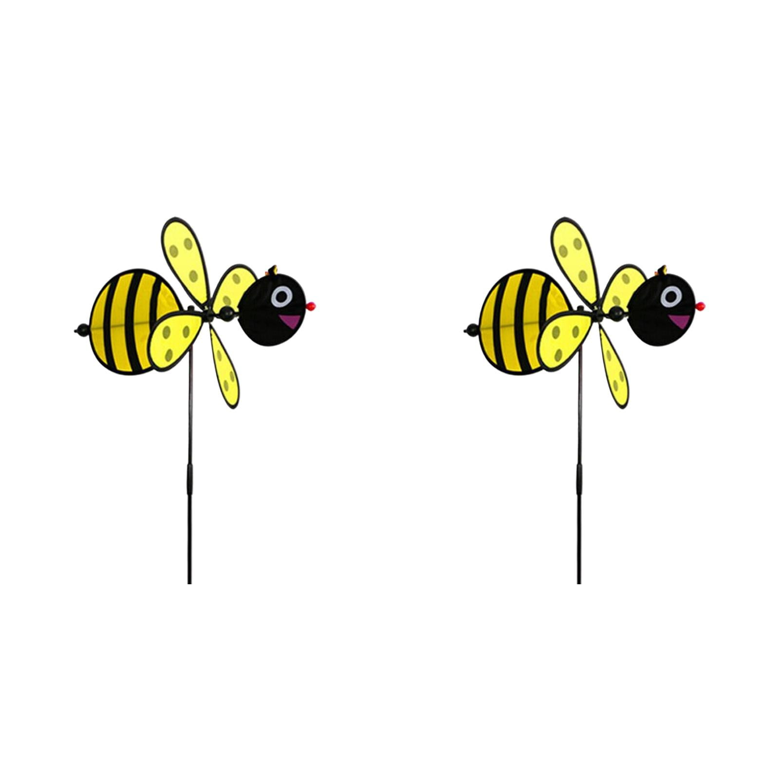 Haidf 2Pcs Wind Spinners Outdoor, Baby Bee Beetles Ground Spinner ...