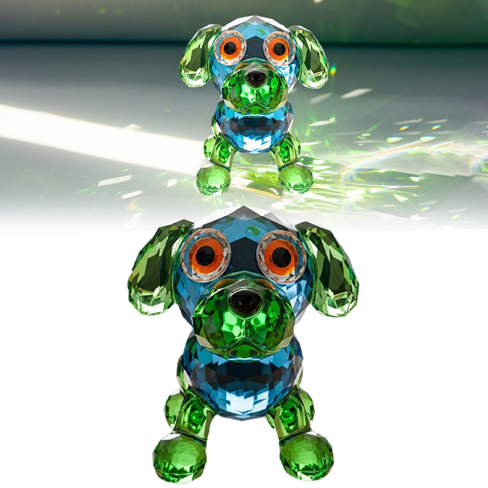 Haidf Cute Crystal Animal Figurines, Crystal Cut Glass Animal Ornament ...