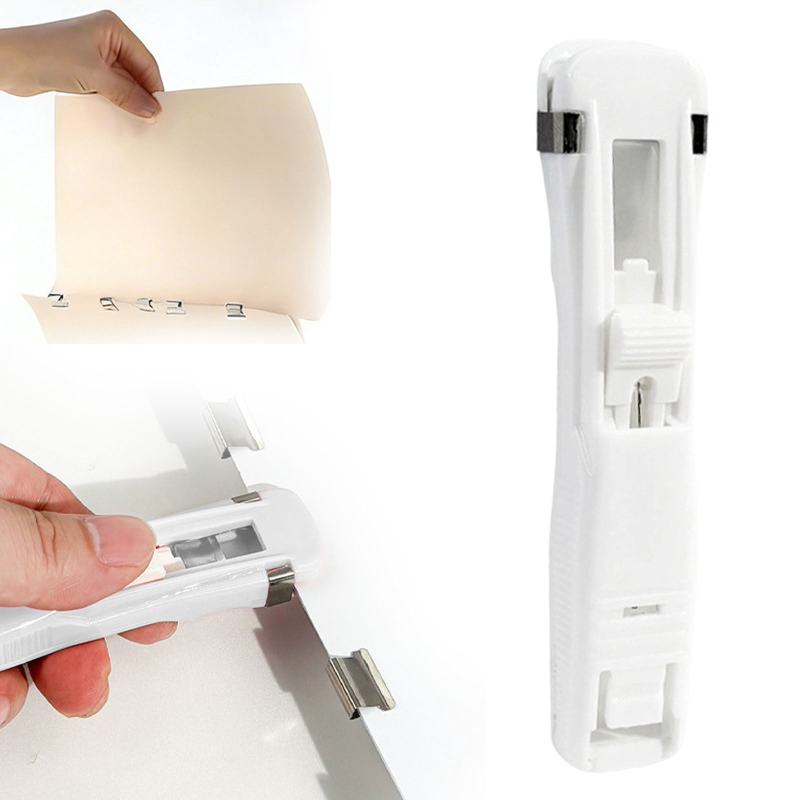 Haidf Portable Binder Clip Stapler, Reusable Paper Clam Clip Dispenser ...