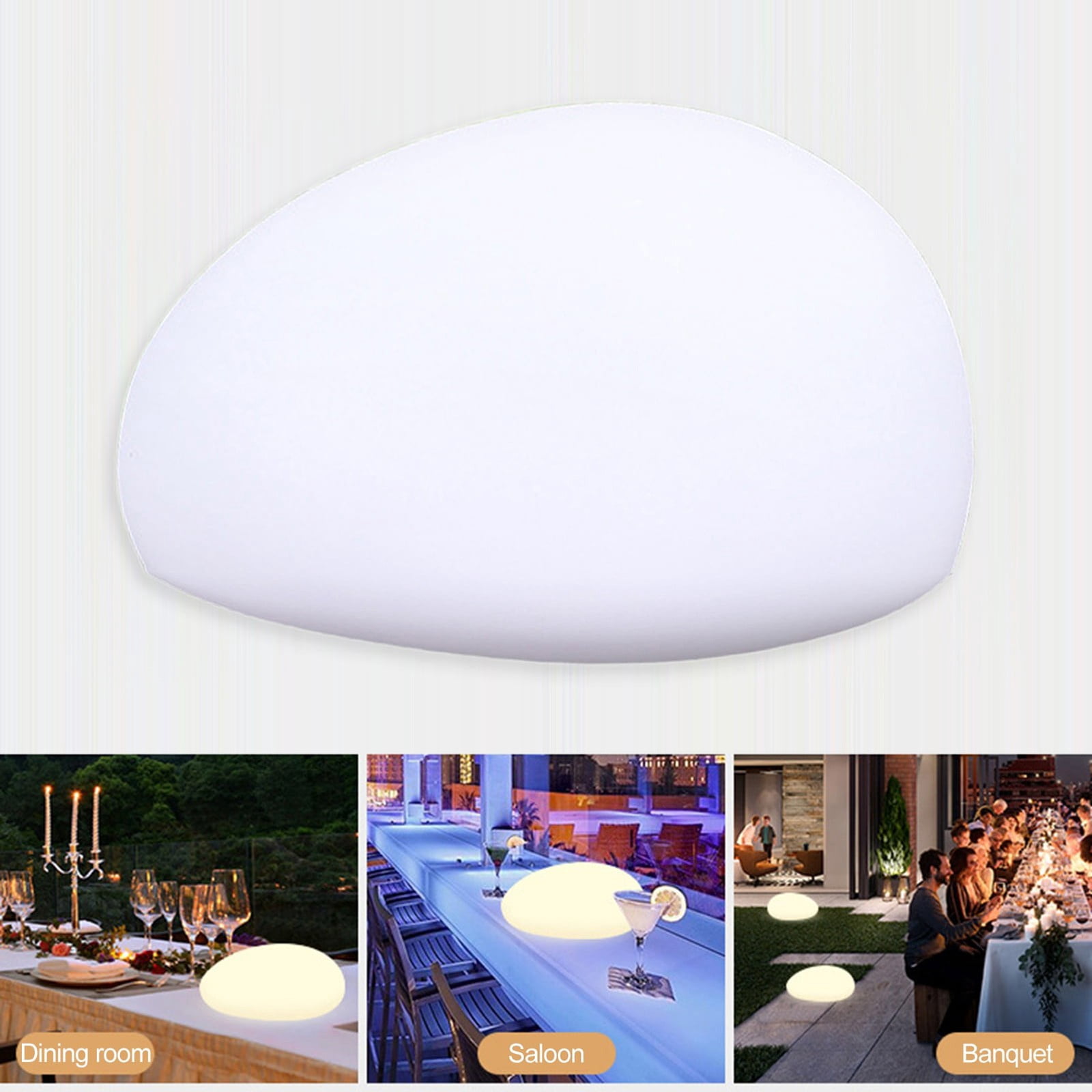 Haidf Solar Garden Lights Outdoor, Glow Cobblestone Shape Lamp with 9 ...