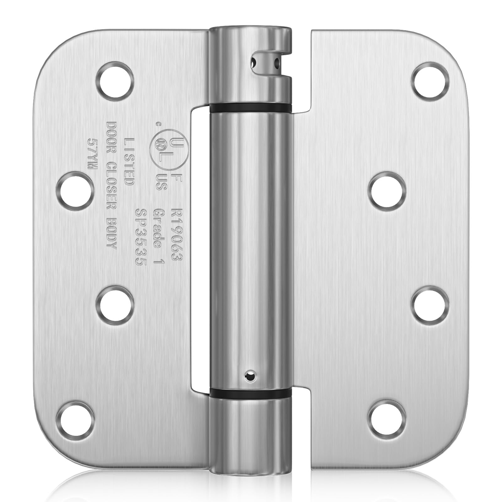 Haidms 2 Pack Self Closing Door Hinges 4 Inch Brushed Nickel Spring ...