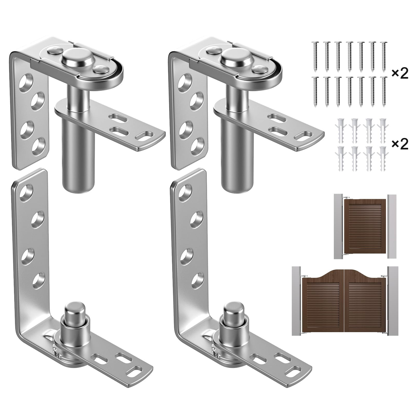 Haidms Saloon Door Hinges 2 Pack Double-Action Stainless Steel Swinging ...