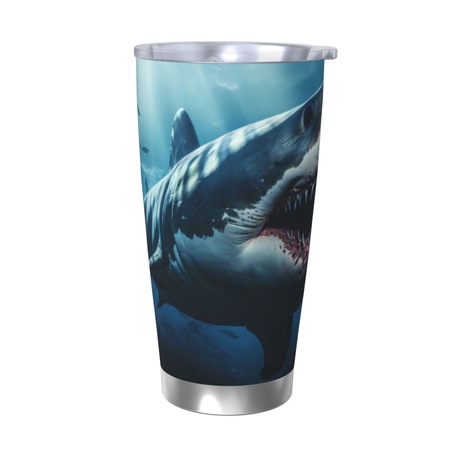 Haiem 3D Realistic Shark Printed 20oz Straight Skinny Car Cups With ...