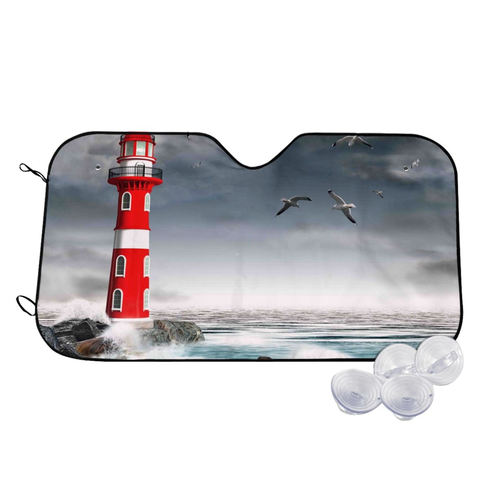 Haiem 3d Lighthouse in the Surf Car Windshield Sun Shade - Blocks UV ...