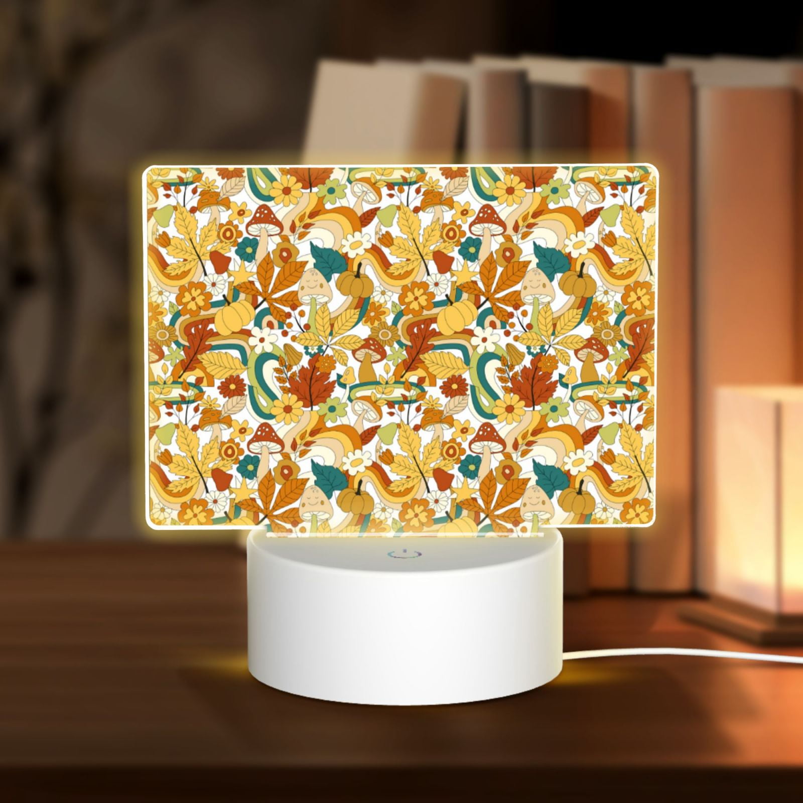 Haiem 70s Groovy Hippie Pattern Acrylic Night Light Gift with 3 Color ...