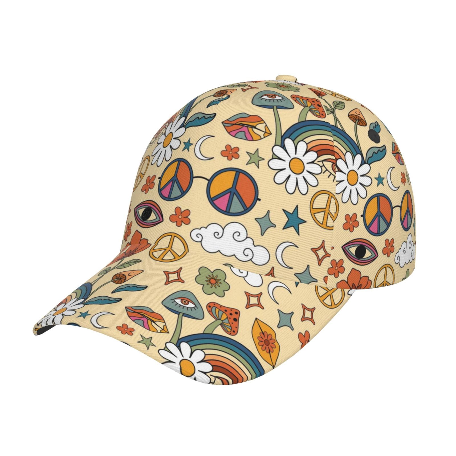 Haiem 70s Hippie Style Baseball Cap Dad Hat Cotton Soft Adjustable ...