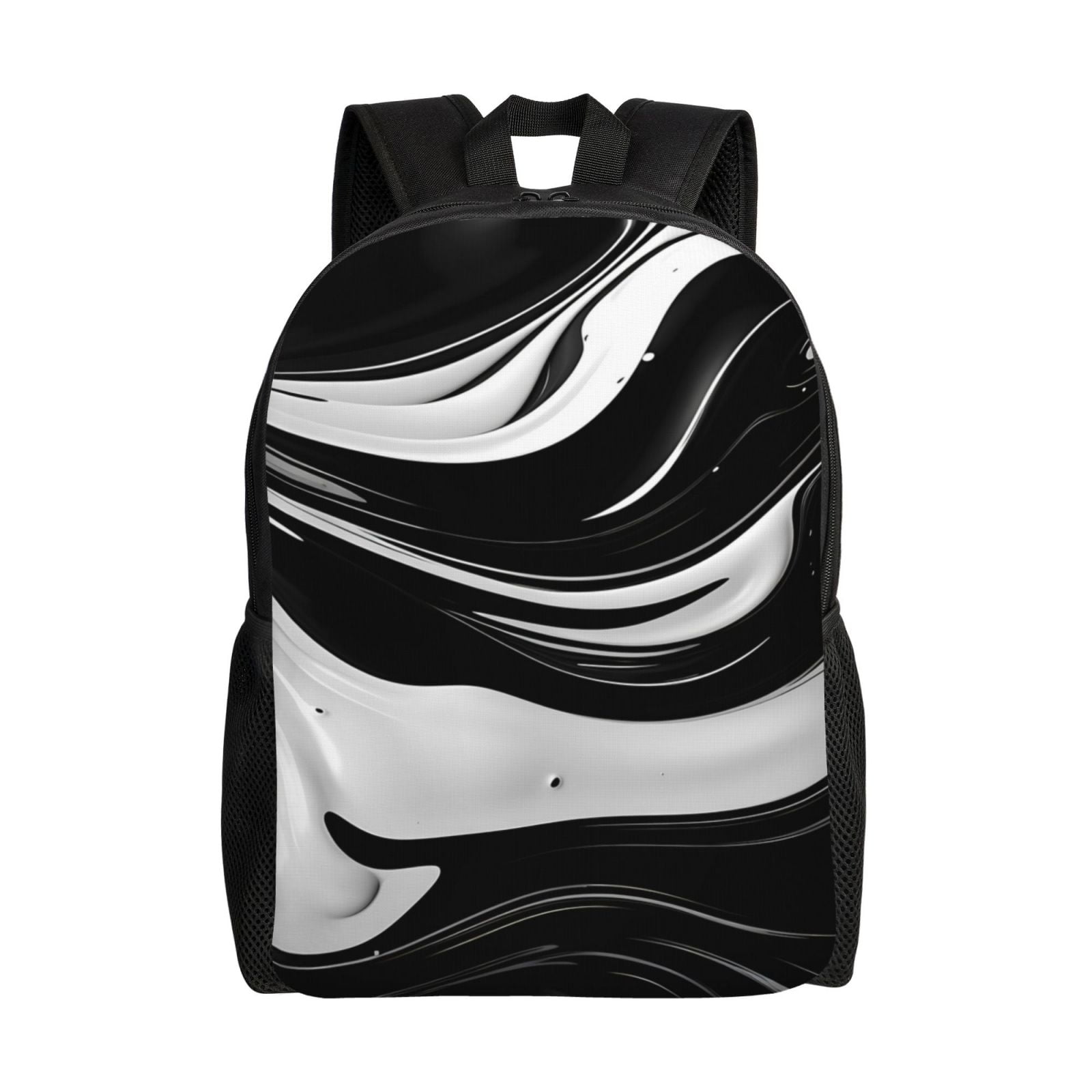 Haiem Abstract Black White Swirls Backpack - Stylish and Durable 15 ...