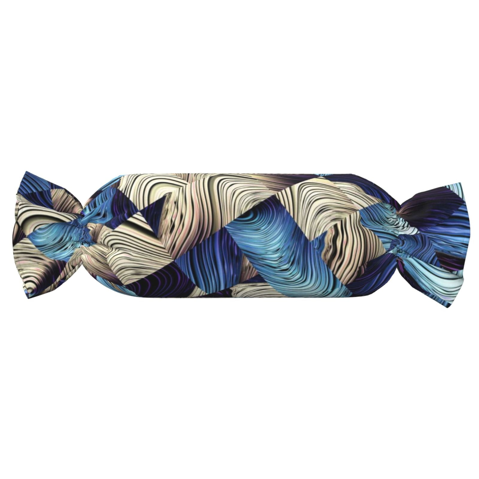 Haiem Abstract Blue Squares for Round Cervical Roll Cylinder Bolster ...