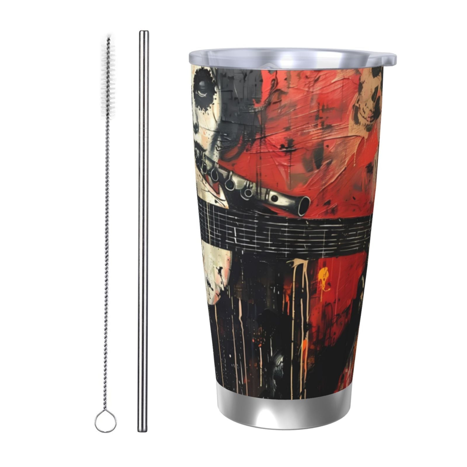 Haiem Abstract Skull Guitar Art Printed 20oz Straight Skinny Car Cups ...