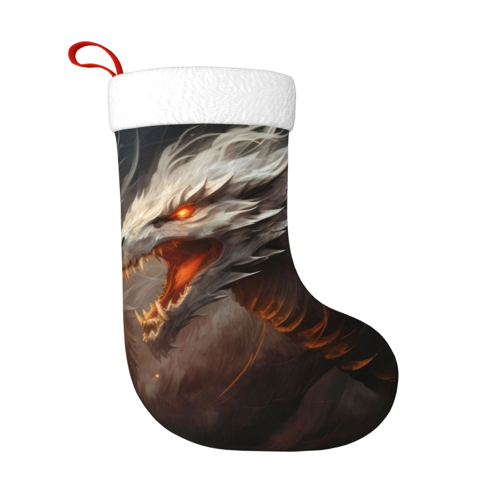 Haiem Abstract White Dragon Pattern Christmas Stockings, Personalized ...