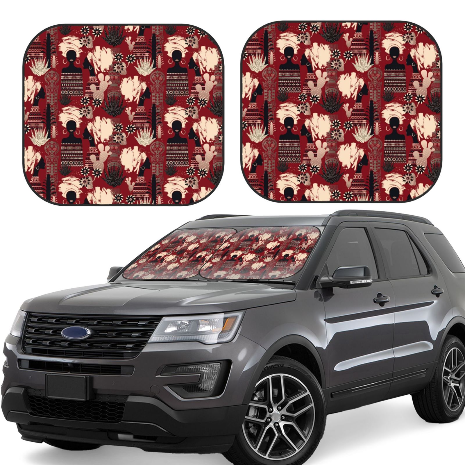 Haiem African Women A Car Windshield Sun Shade (2 Pieces) Foldable ...