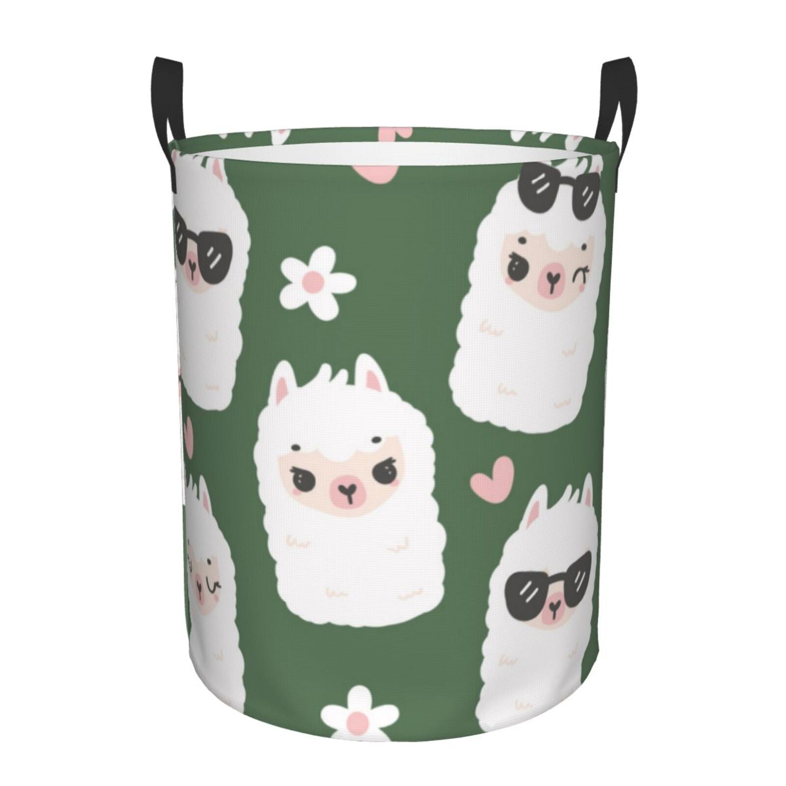 Haiem Alpaca Faces Leather Dirty Clothes Laundry Basket,Sturdy ...