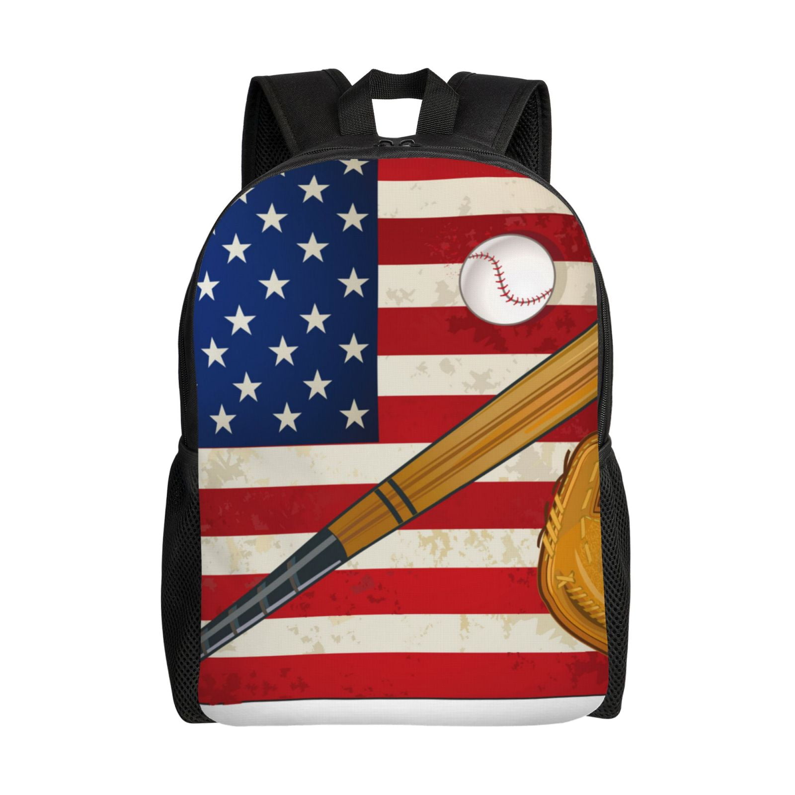 Haiem American Flag And Baseball Backpack - Stylish and Durable 15-inch ...