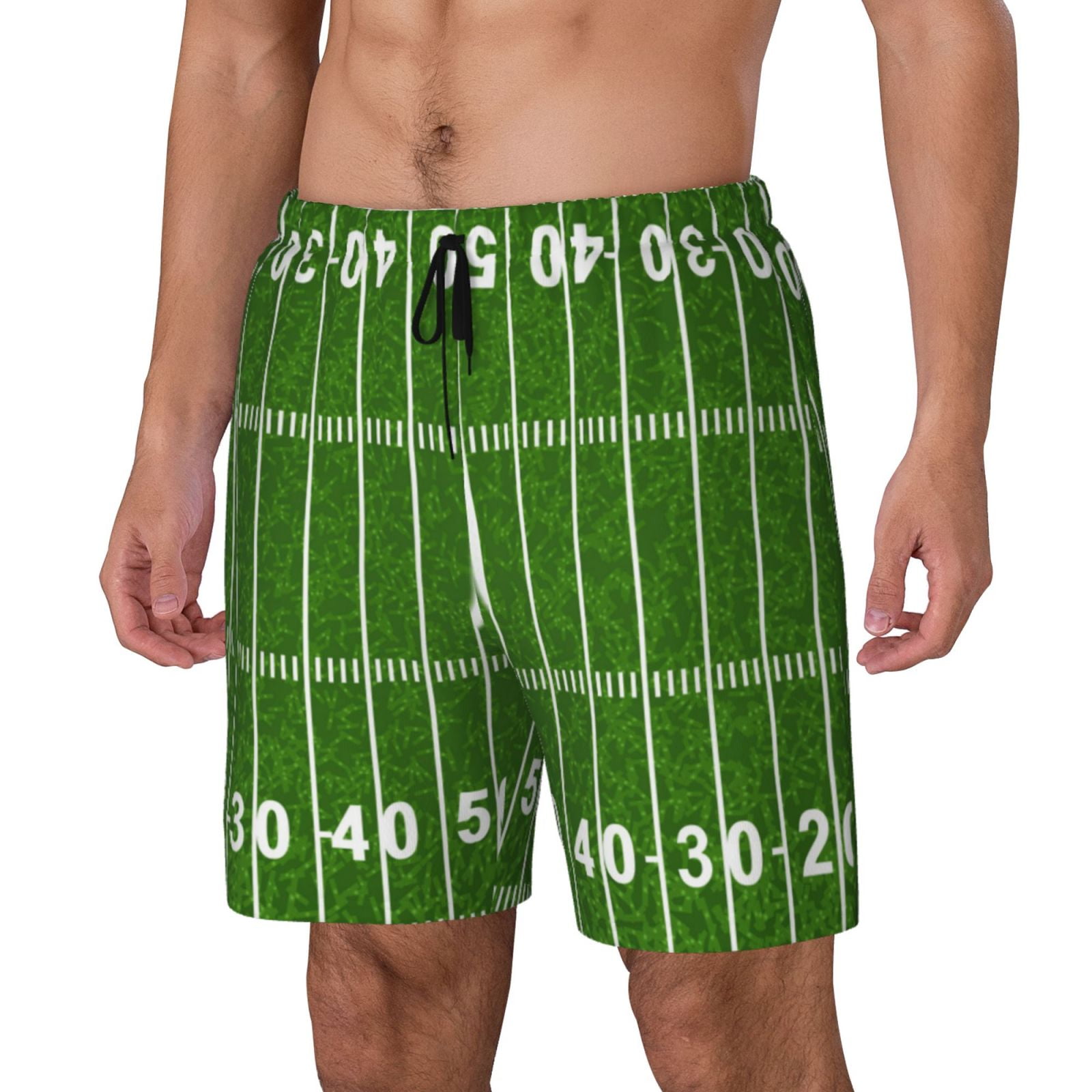 Haiem American Football Field2 Mens Swim Trunks with Compression Liner ...