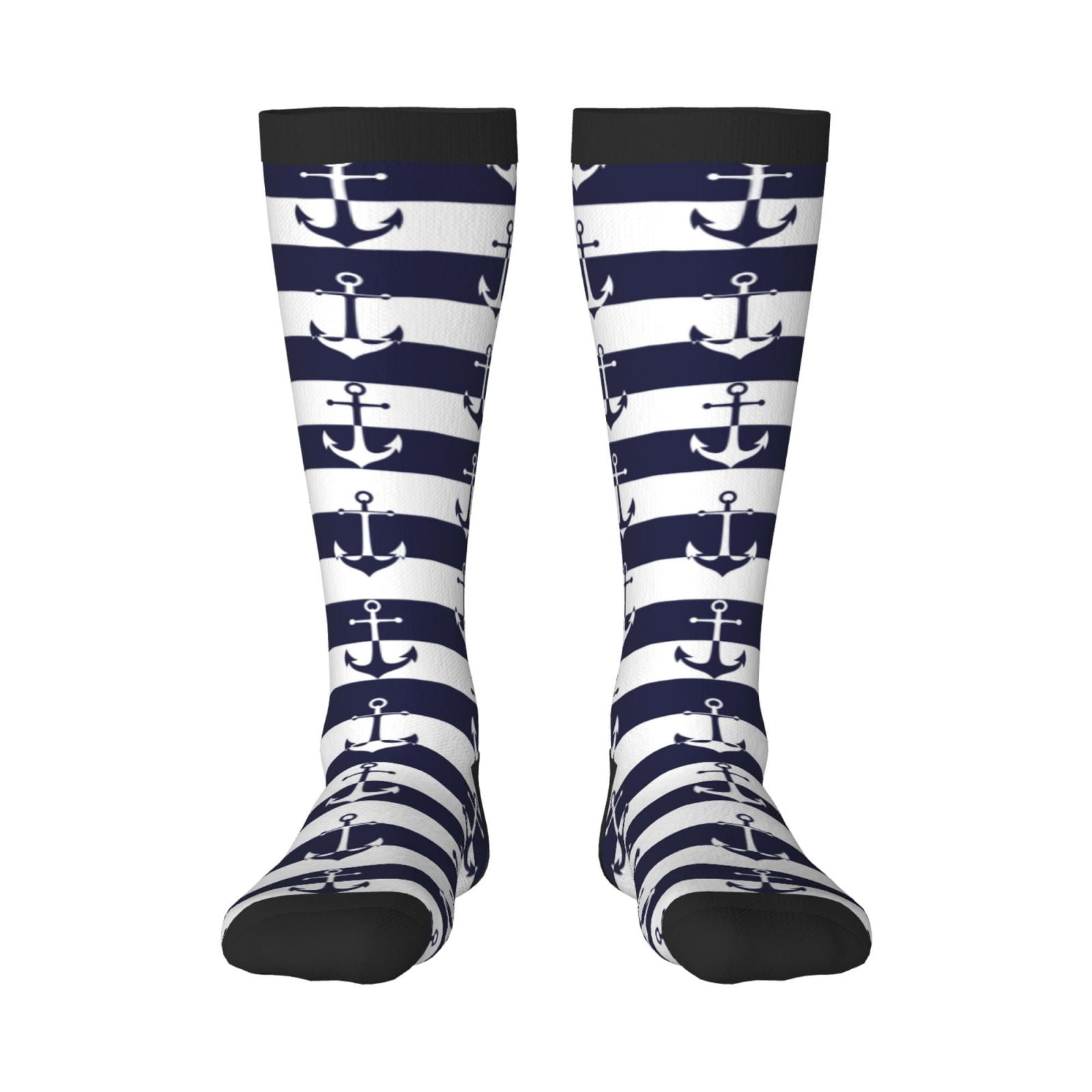 Haiem Anchors Socks, Funny Novelty Crazy Design Cotton Socks Sports Socks Knee High Socks For ...