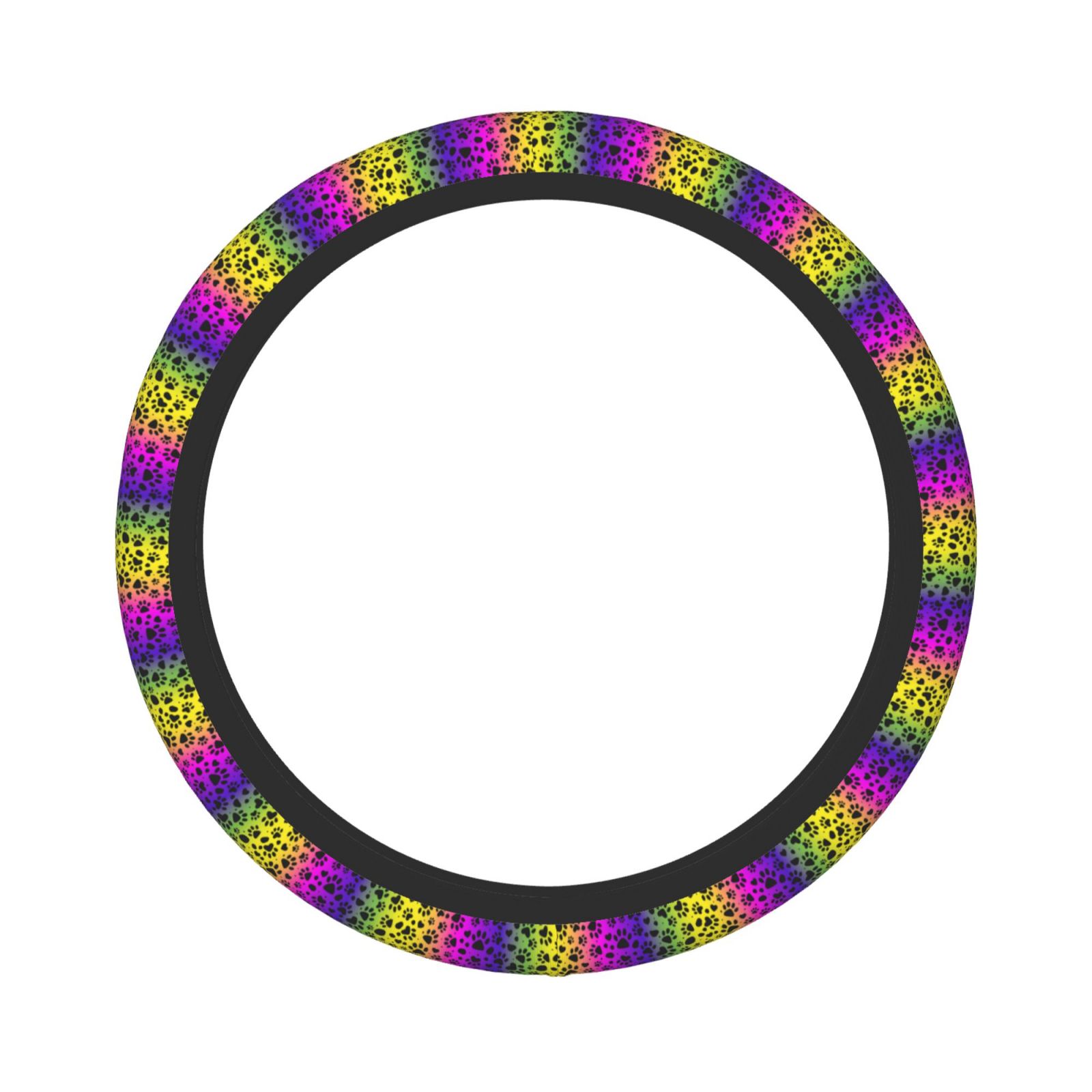 Haiem Animal Paw Rainbow Print Steering Wheel Cover 15 Inches for Women ...