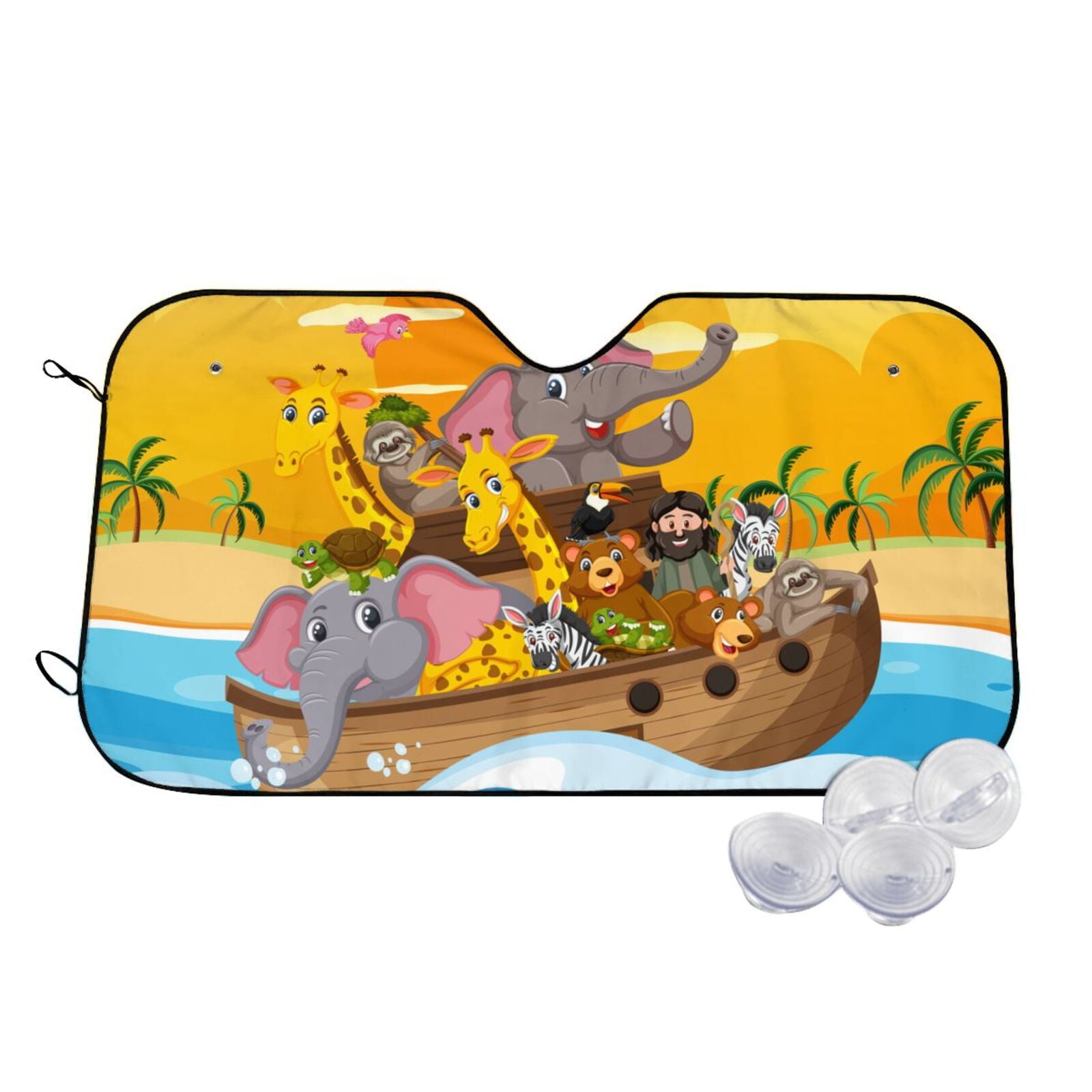Haiem Animals on Noah's Ark1 Car Windshield Sun Shade - Blocks UV Rays ...