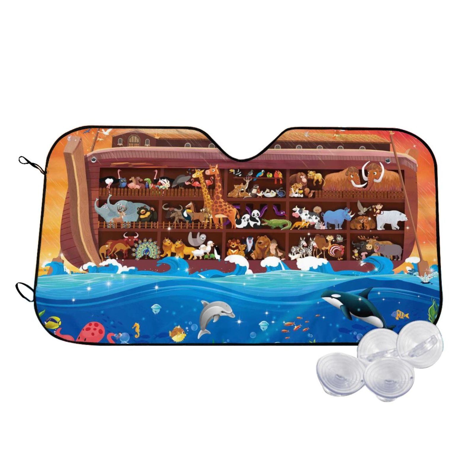 Haiem Animals On Noah's Ark2 Car Windshield Sun Shade - Blocks UV Rays ...