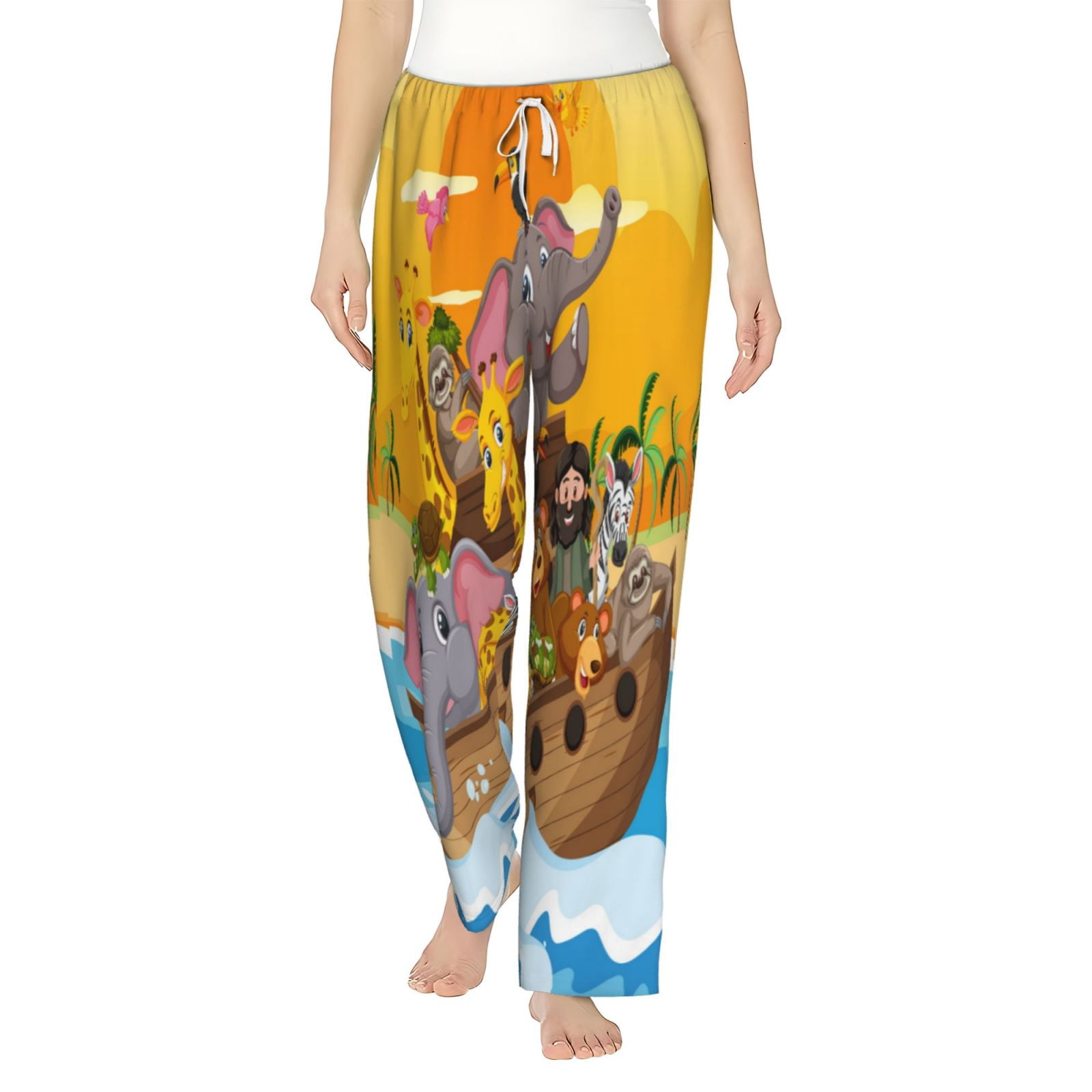 Haiem Animals on Noah's Ark1 Women's Pajama Pants Ultra Lightweight Pjs ...
