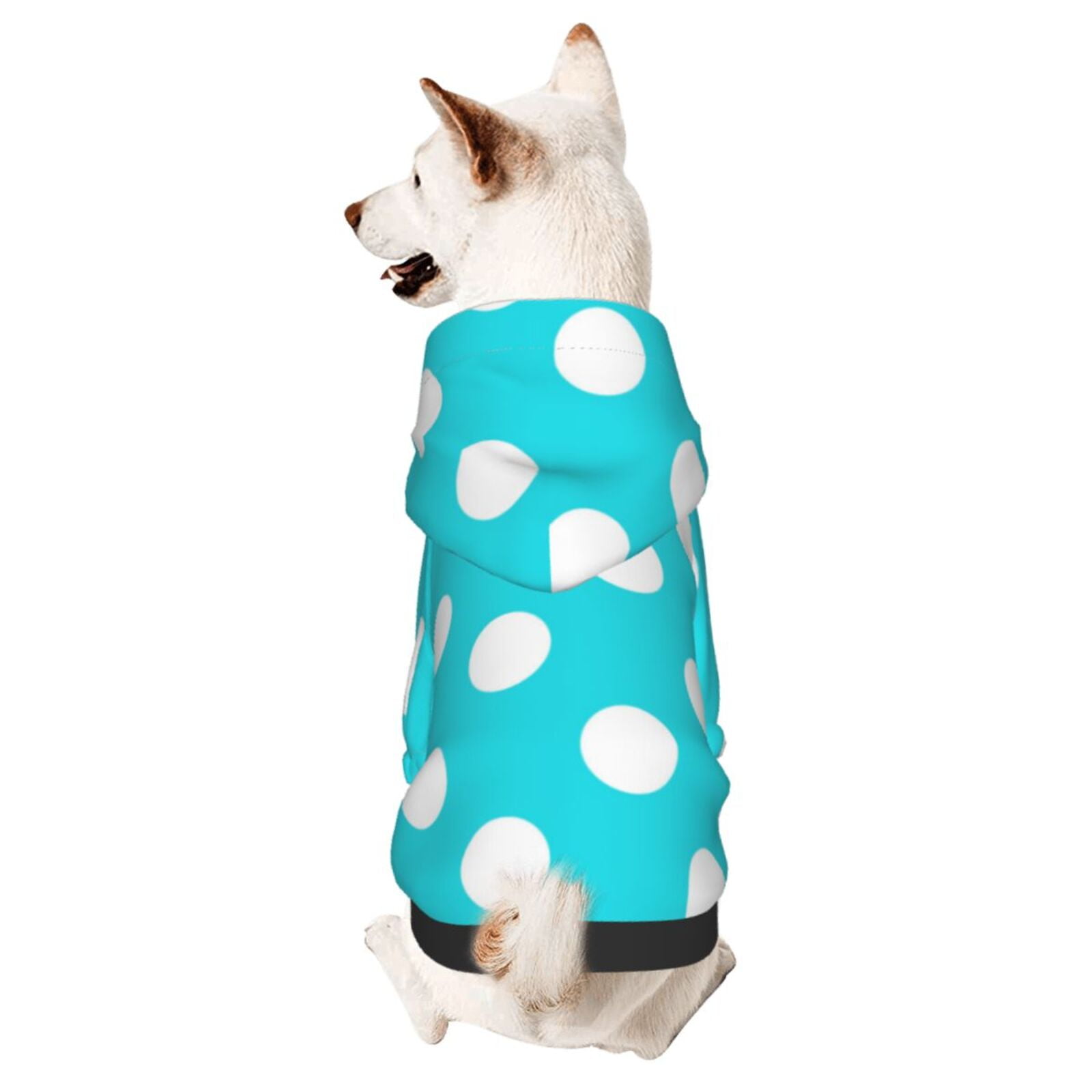 Haiem Aqua And White Polka Dot for Winter Dog Hoodie Sweatshirts with ...