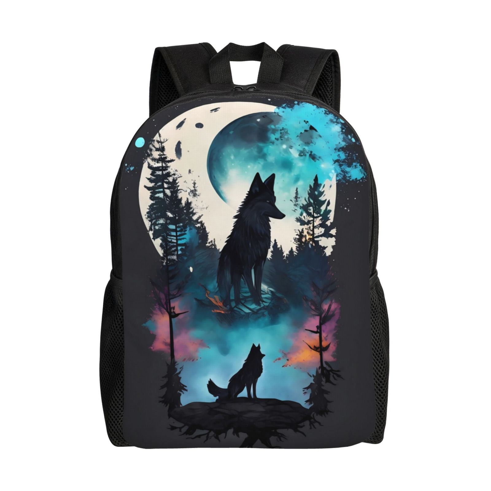 Haiem Artistic Moon Valley Wolf Backpack - Stylish and Durable 15-inch ...