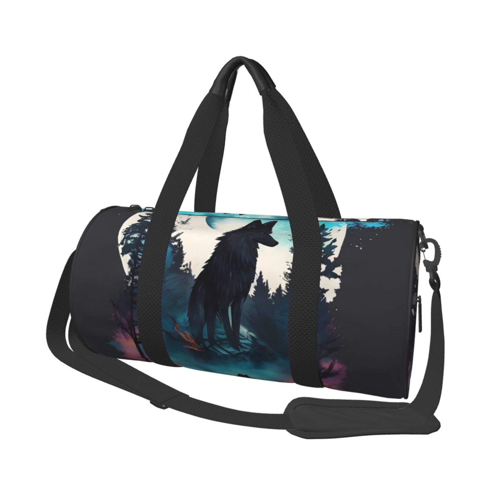 Haiem Artistic Moon Valley Wolf Pattern Gym Bag for Women Men ...