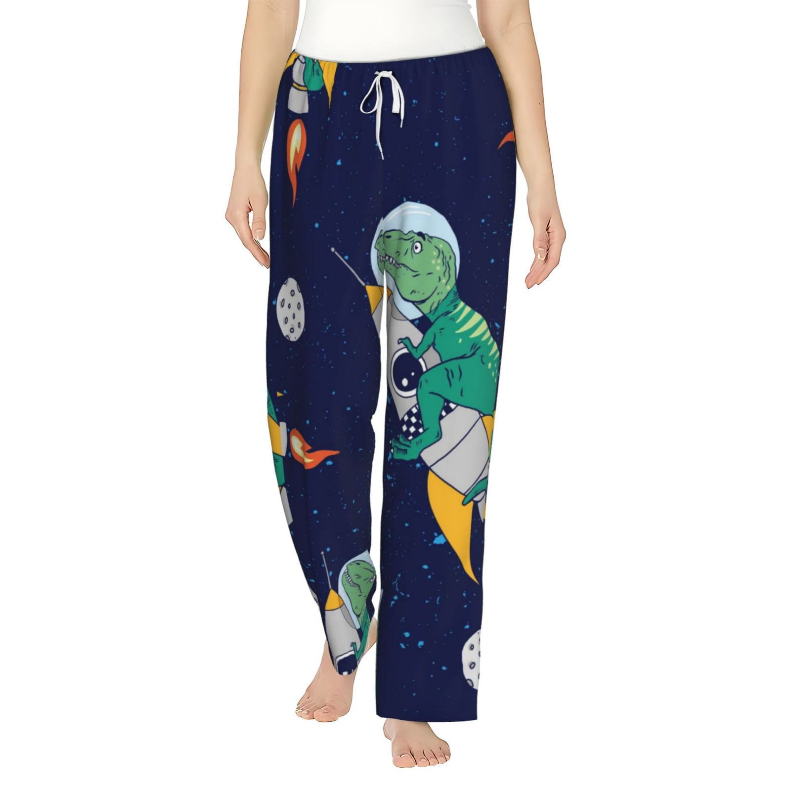 Haiem Astronaut Dinosaur and Space Women's Pajama Pants Ultra ...