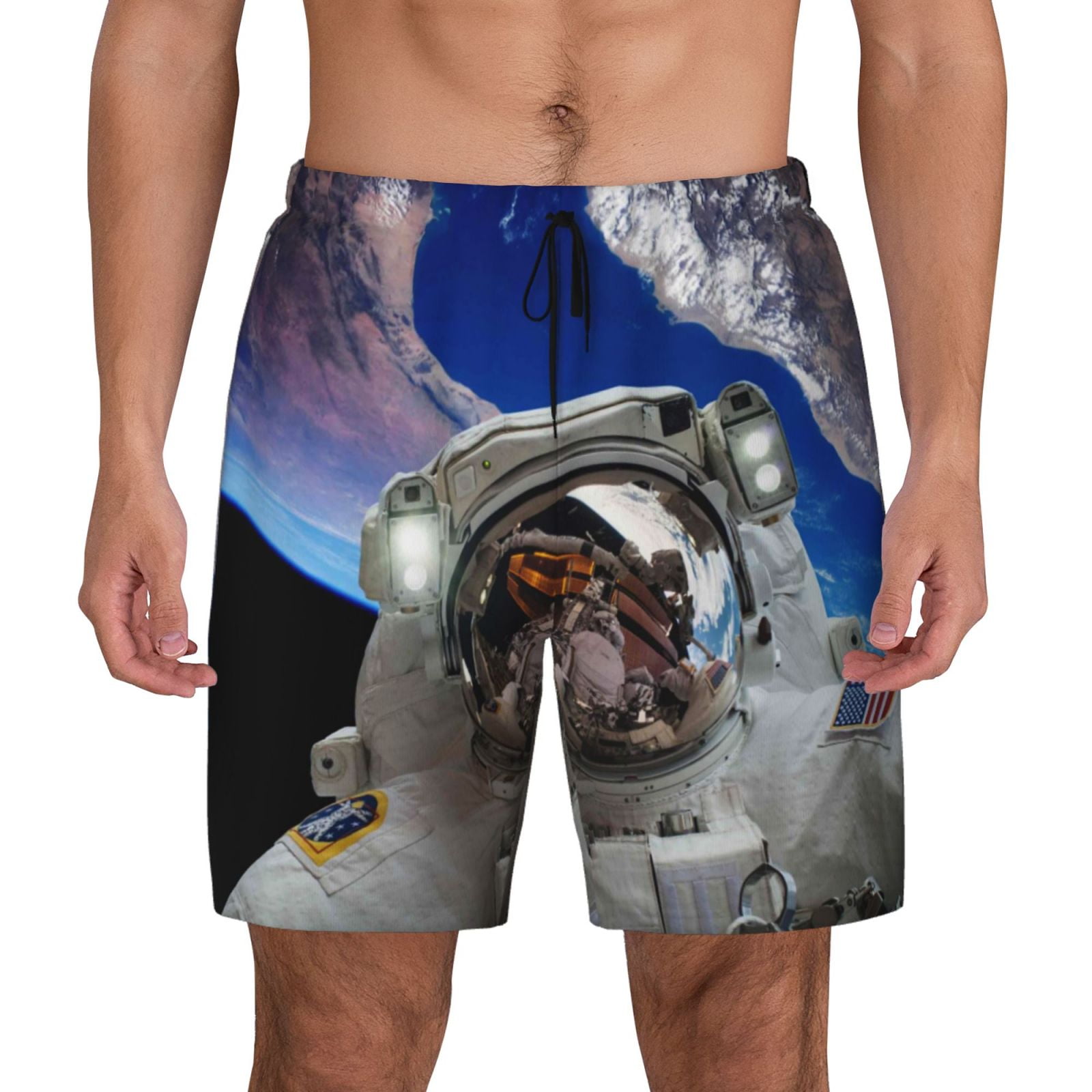 Haiem Astronaut in Outer Space Mens Swim Trunks with Compression Liner ...